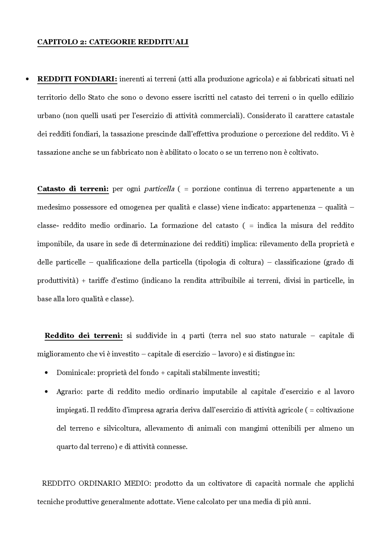 Categorie Reddituali Tributario Docsity