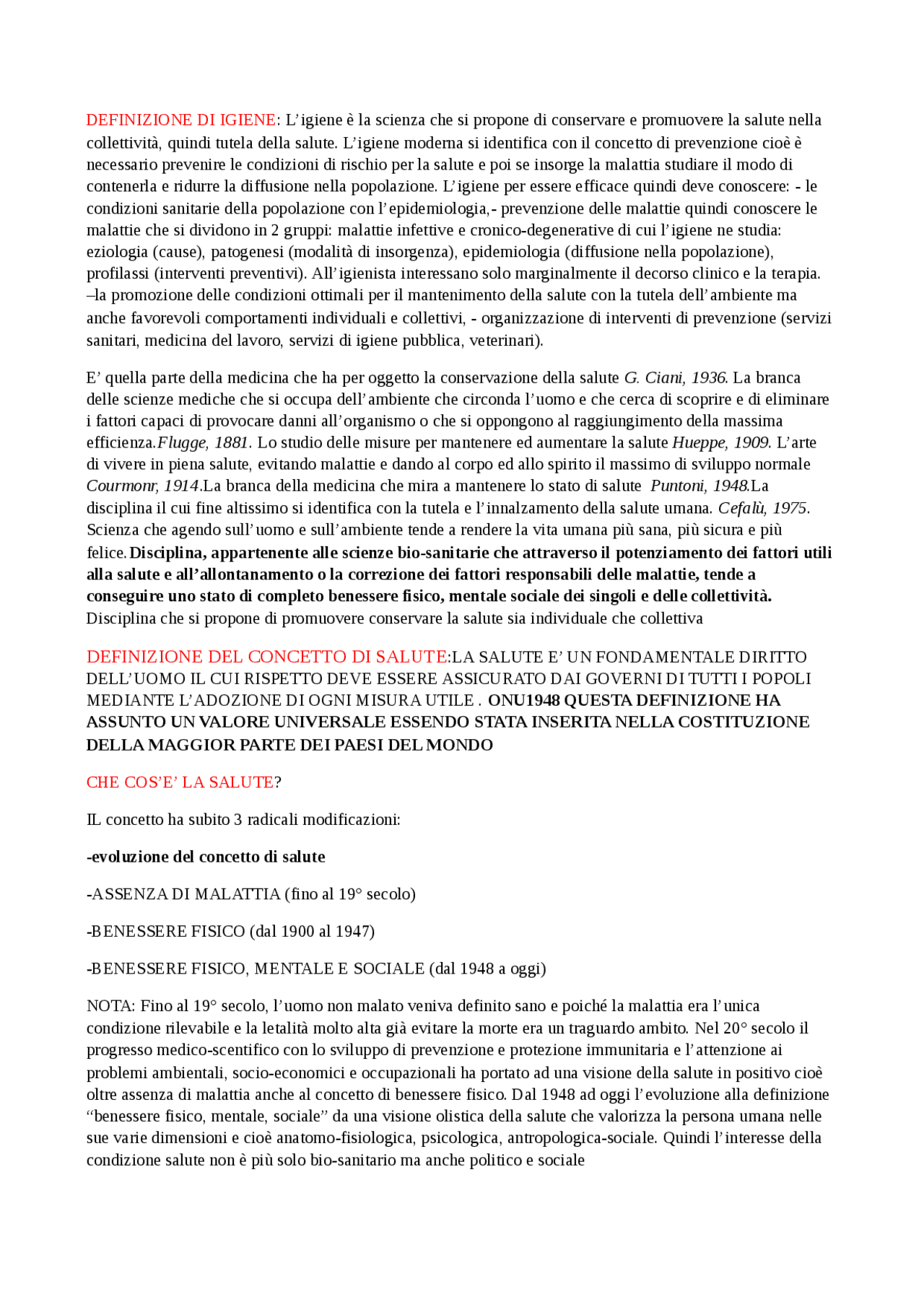 Definizione Di Igiene Docsity