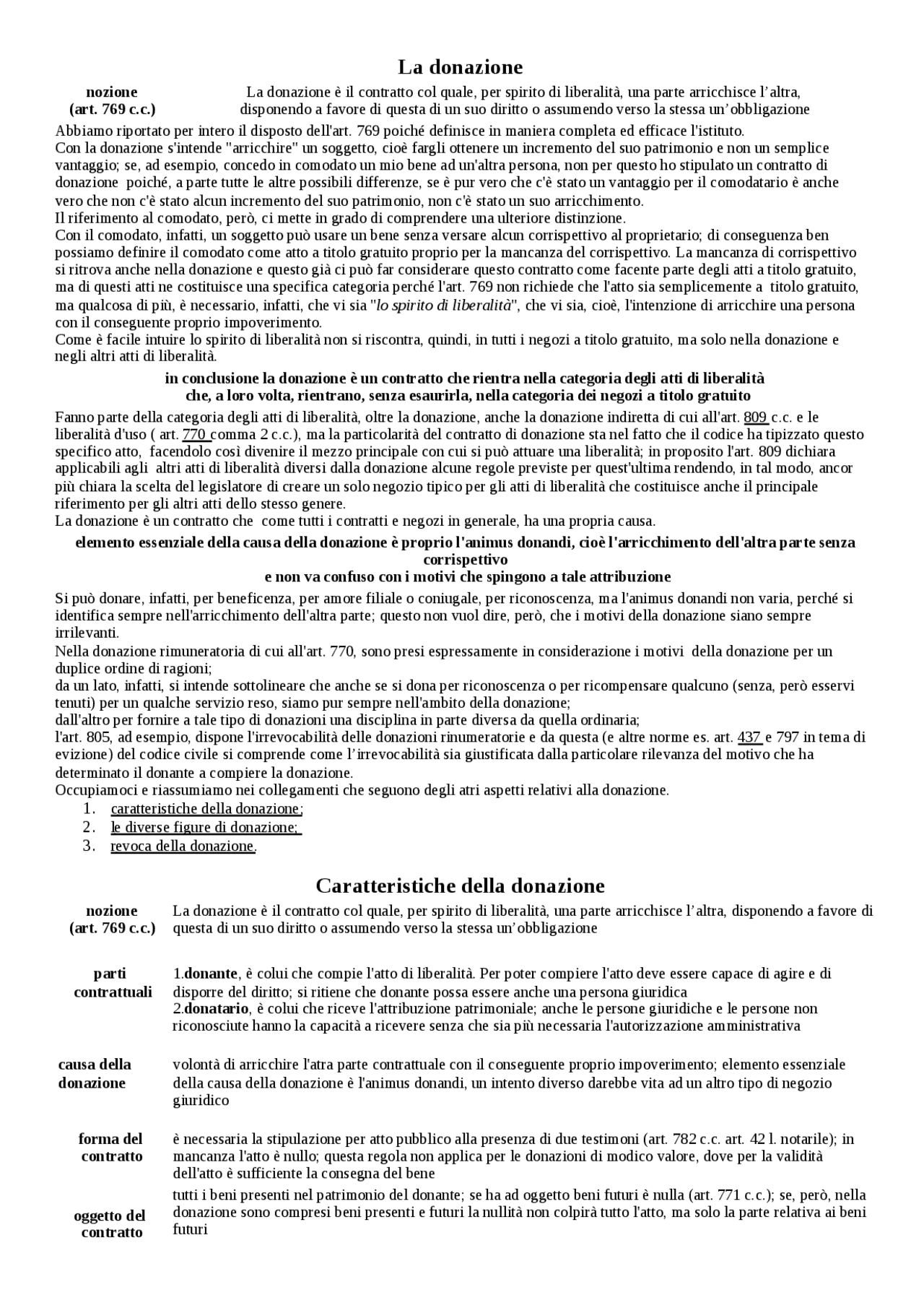 Le Donazioni Docsity