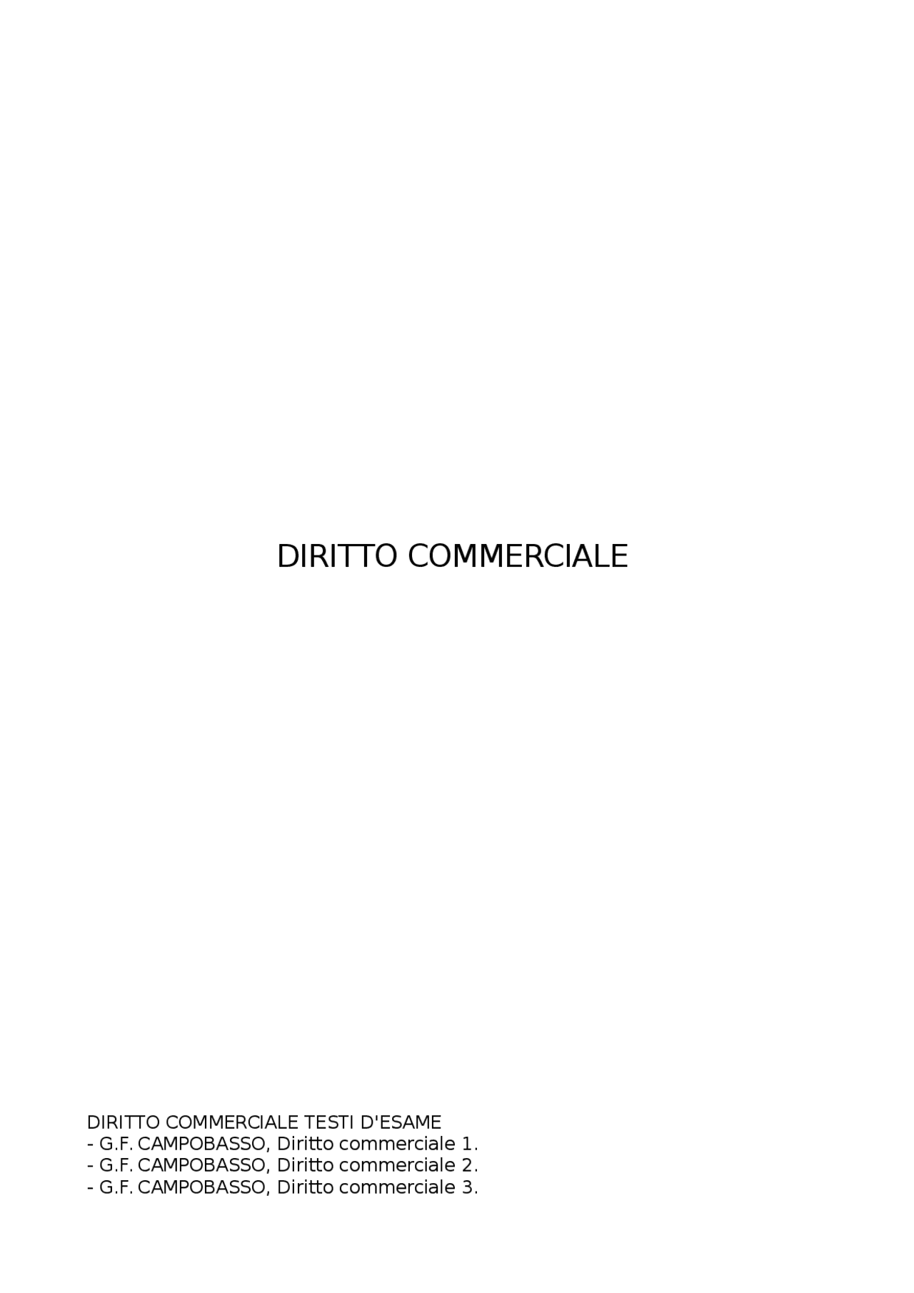 Dispensa Diritto Commerciale Campobasso Docsity