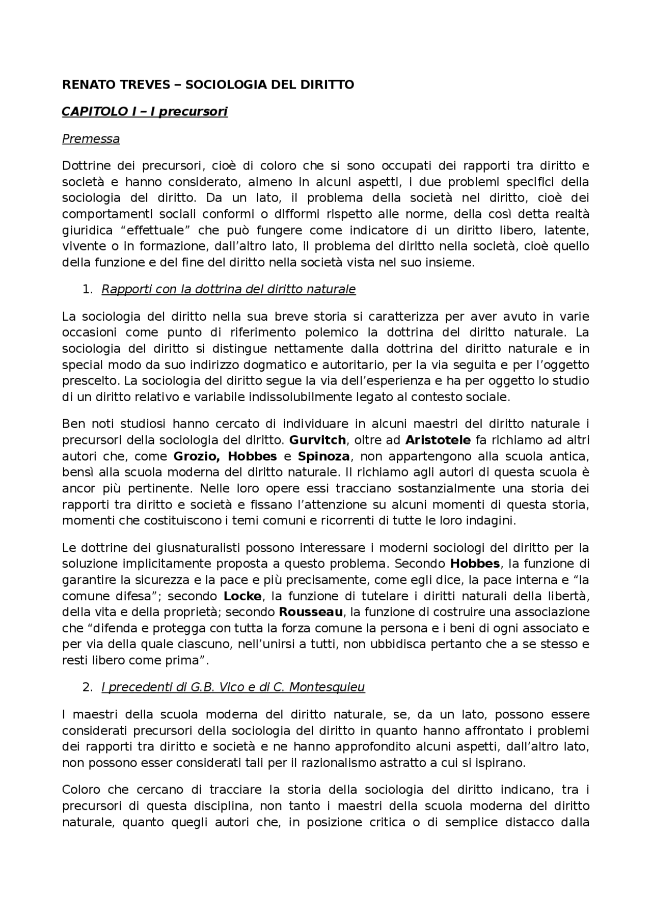 Riassunto Sociologia del diritto - Treves | Sintesi del corso di ...