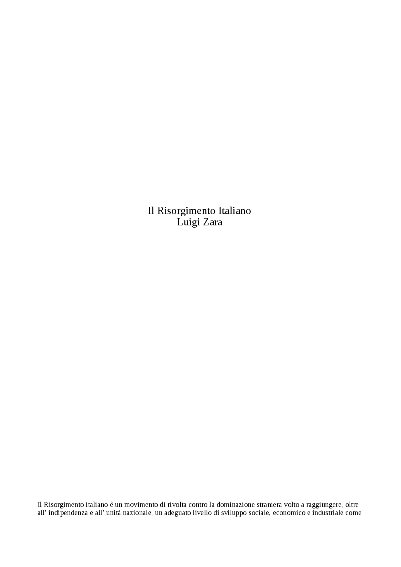 Il Risorgimento Docsity