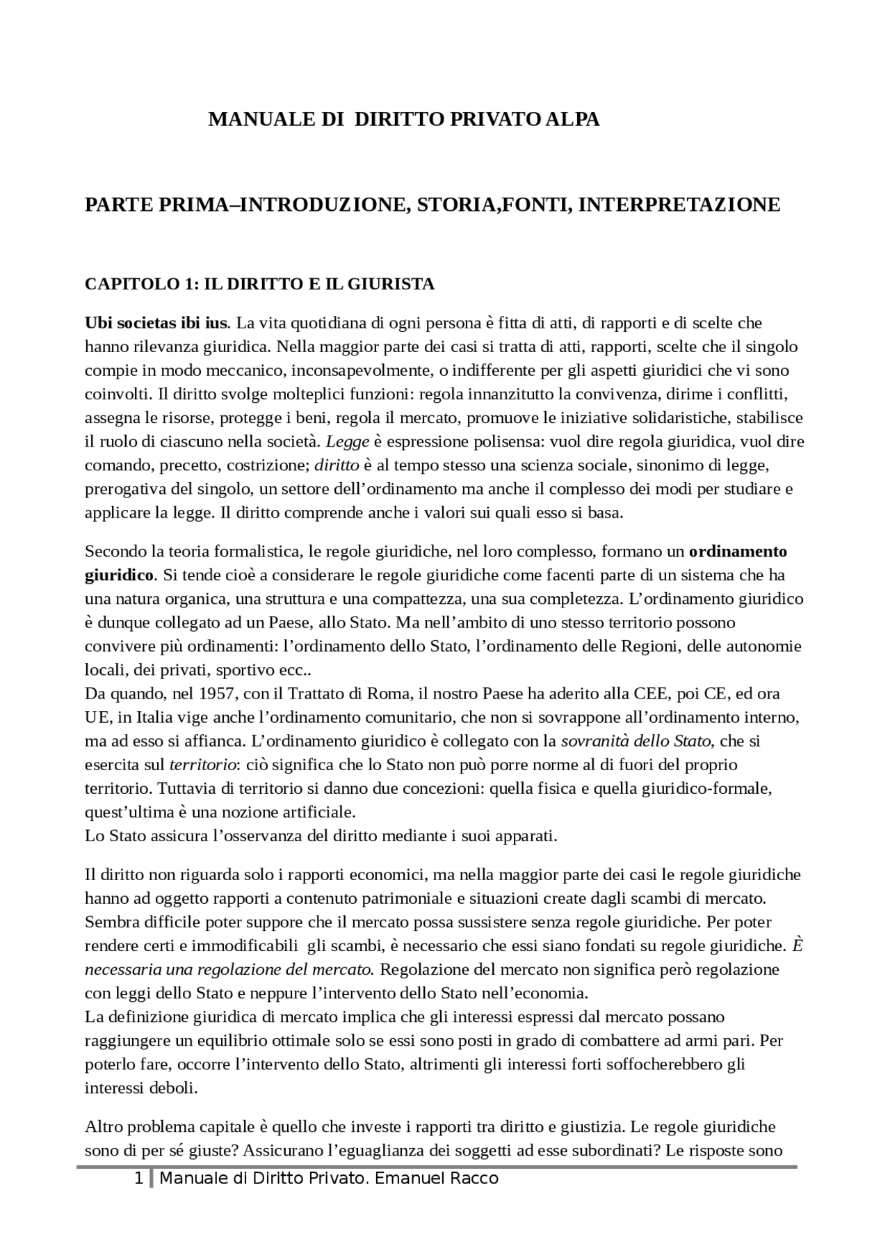 Riassunto Manuale Di Diritto Privato Alpa Docsity