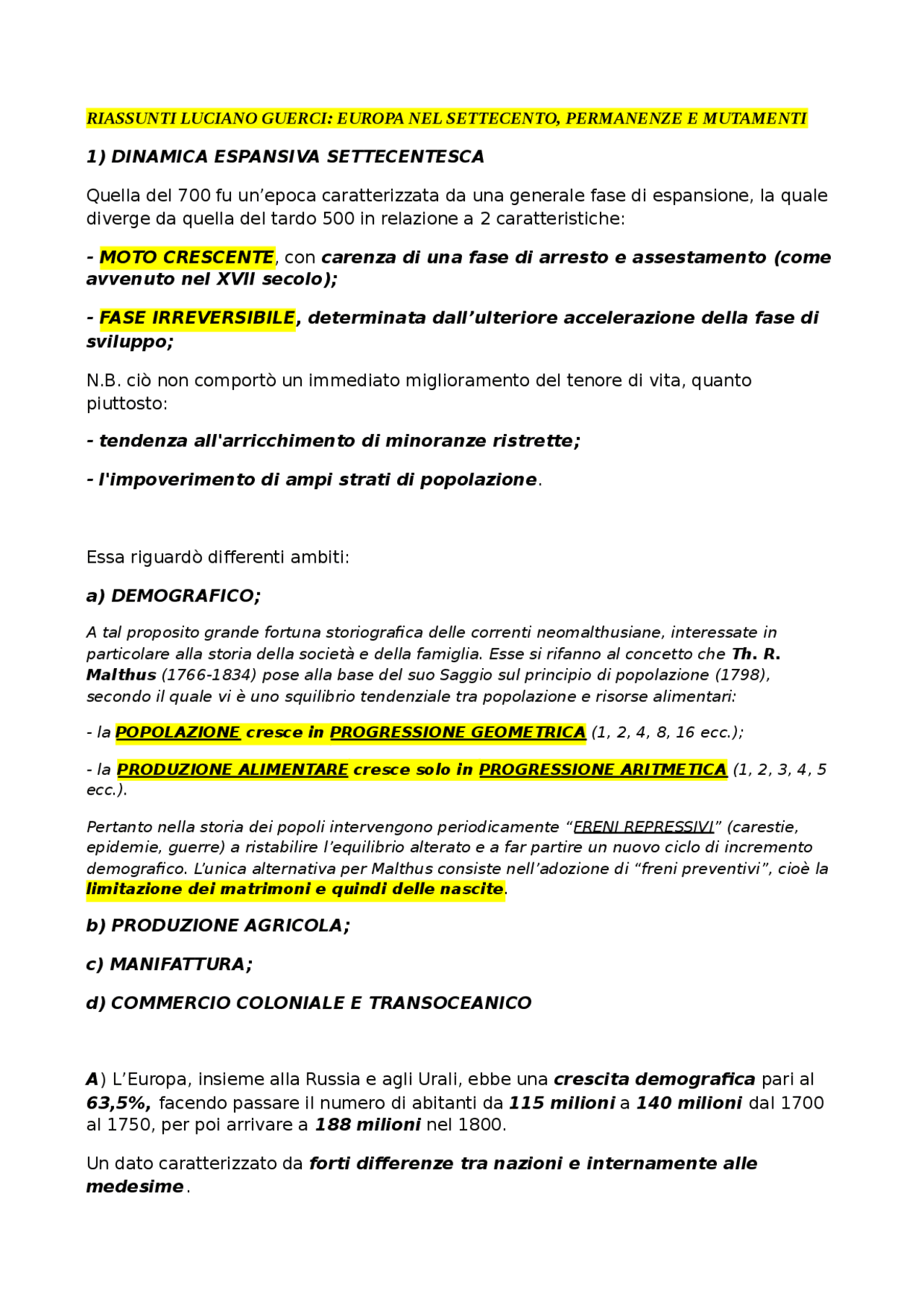 Riassunti Luciano Guerci Docsity