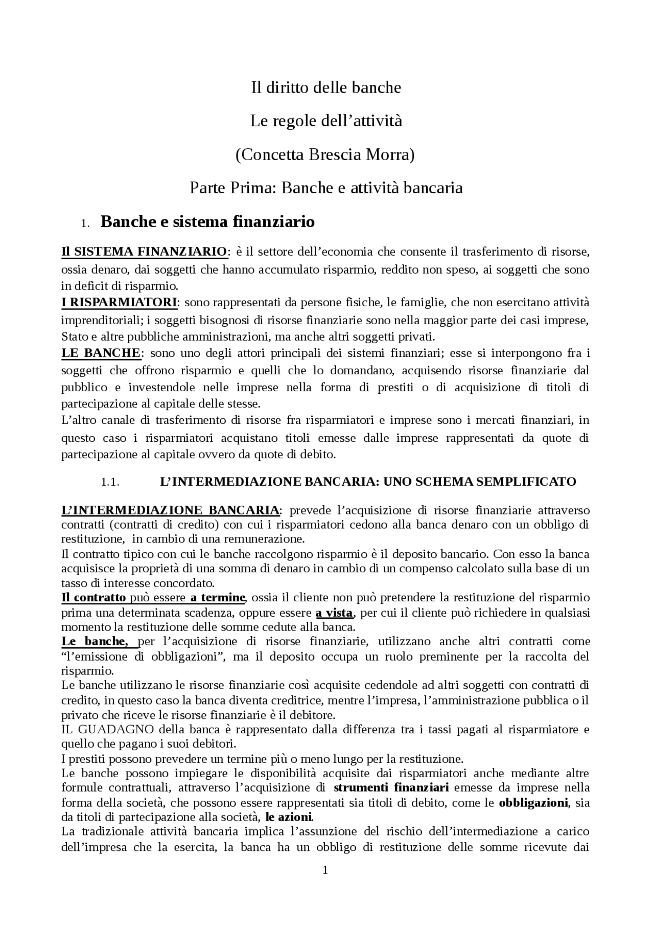 Il Diritto Delle Banche Le Regole Dellattività Docsity