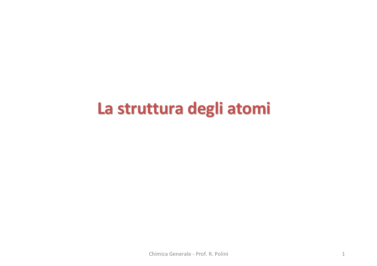 La Struttura Atomica Docsity