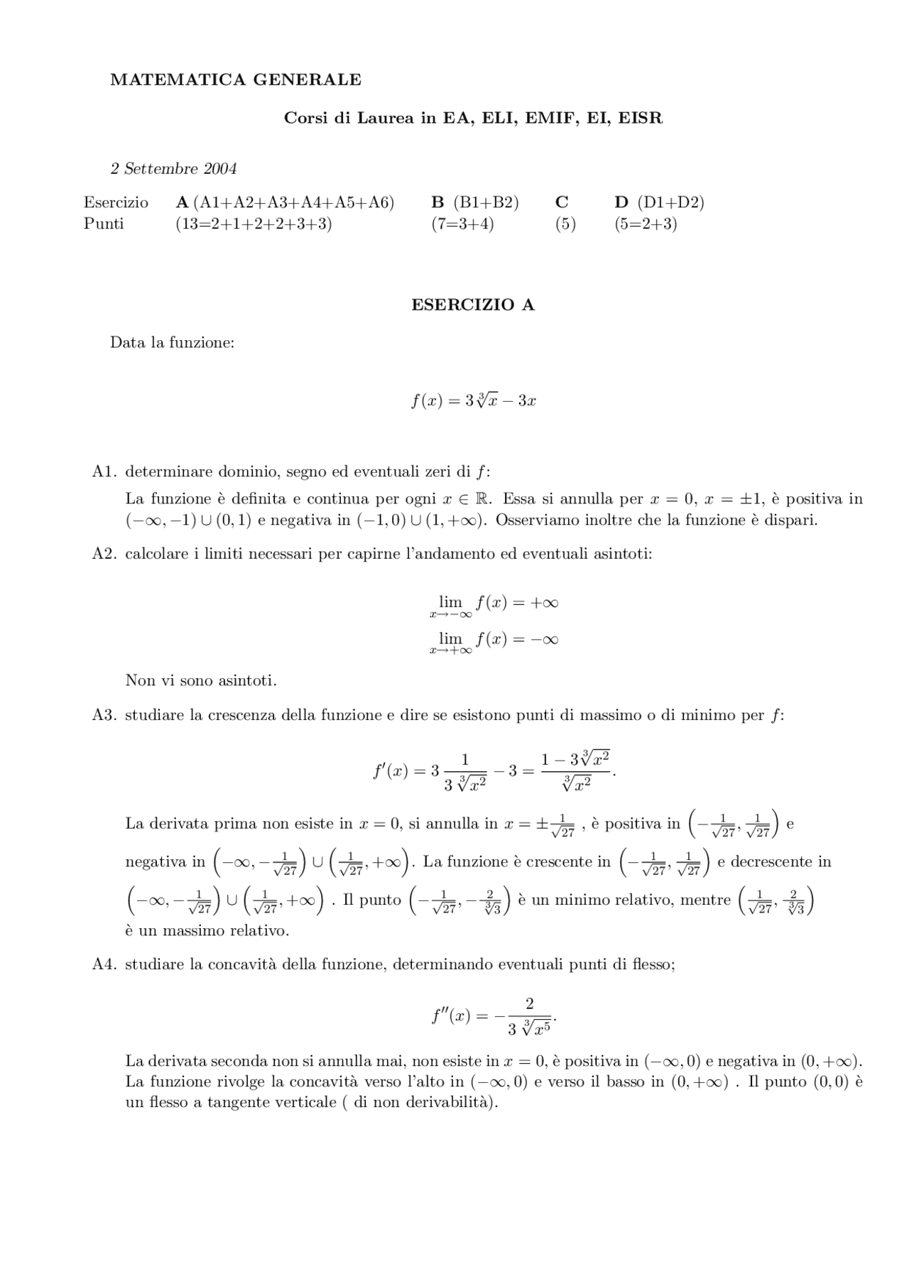 Esercizi Matematica Generale 14 Docsity