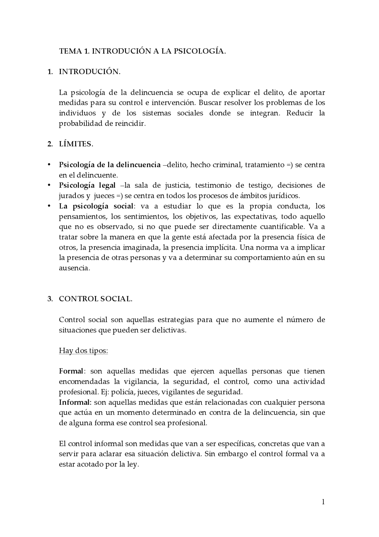 Apuntes De Criminología Introducción A La Psicología Docsity