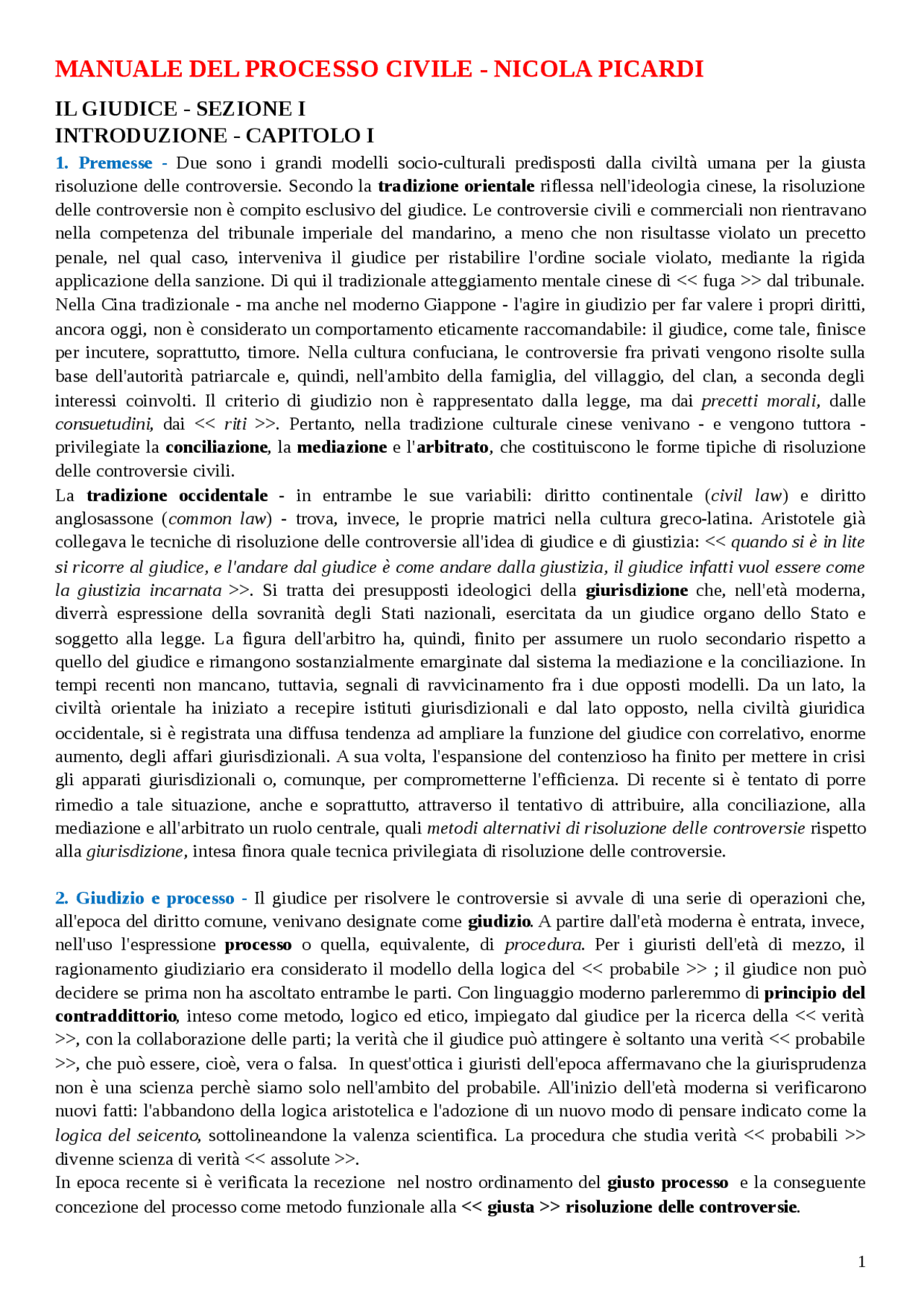 Riassunto Manuale Del Processo Civile Docsity