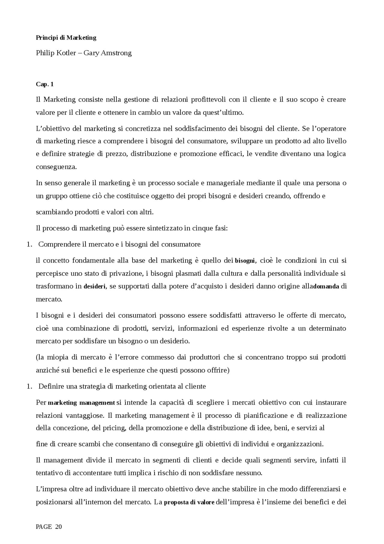 Principi Di Marketing Kotler Dispense Di Marketing Docsity