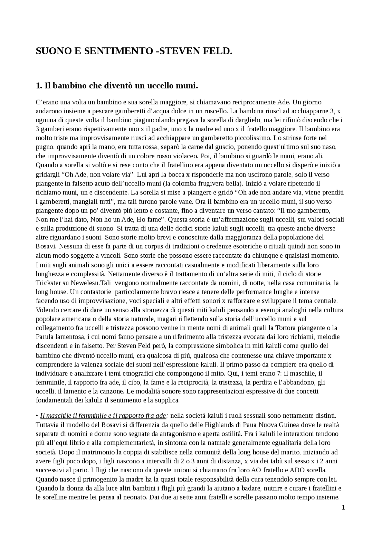Suono E Sentimento Corretto Docsity