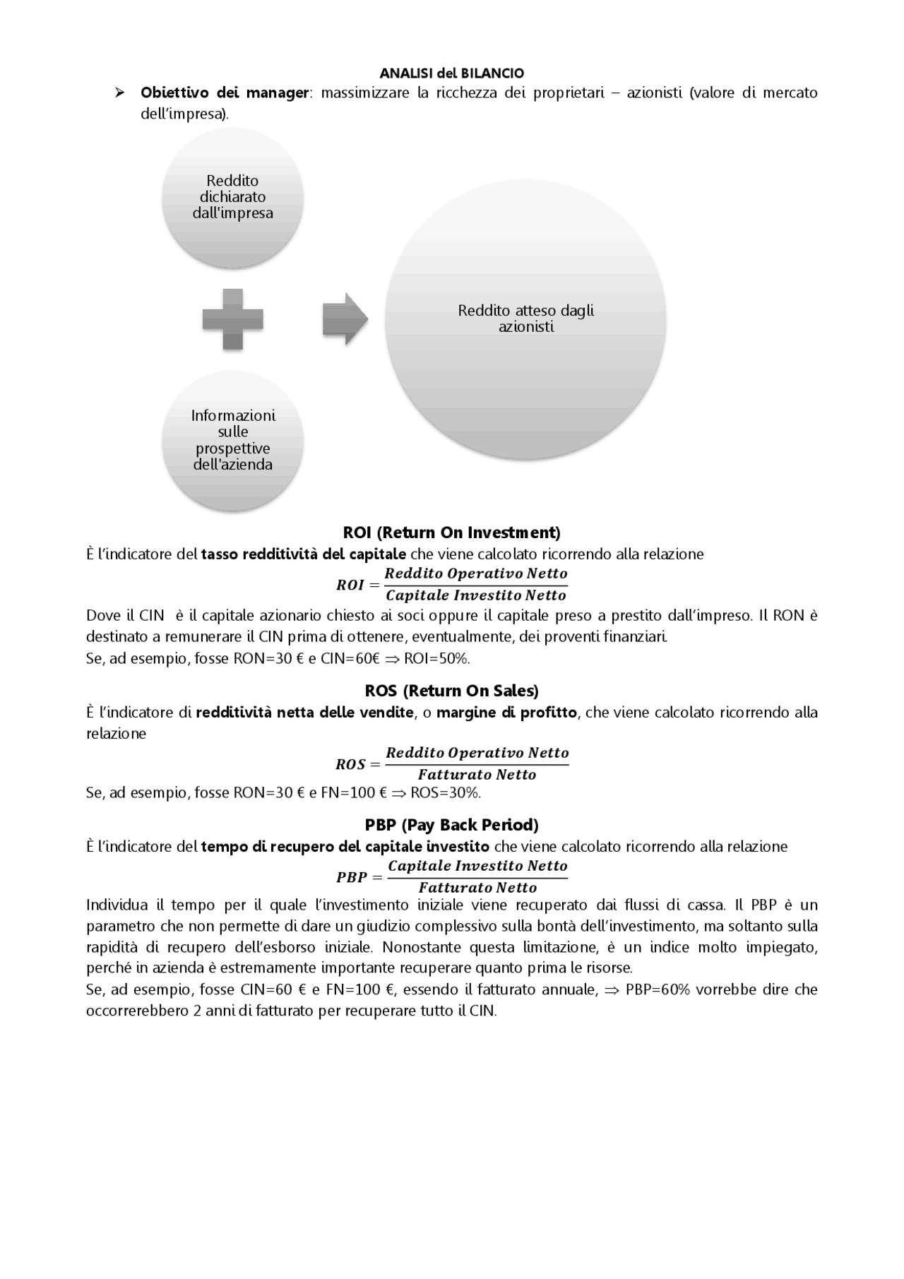 Analisi Del Bilancio Docsity