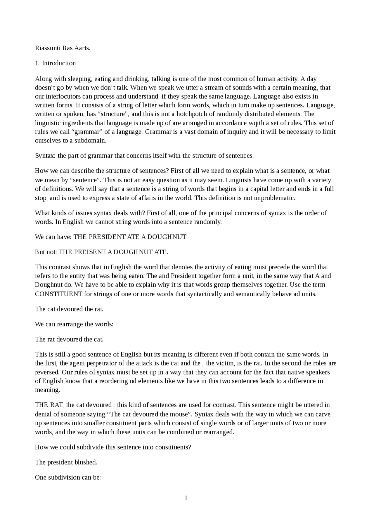 Bas aarts english syntax and argumentation | Summaries of Linguistica ...