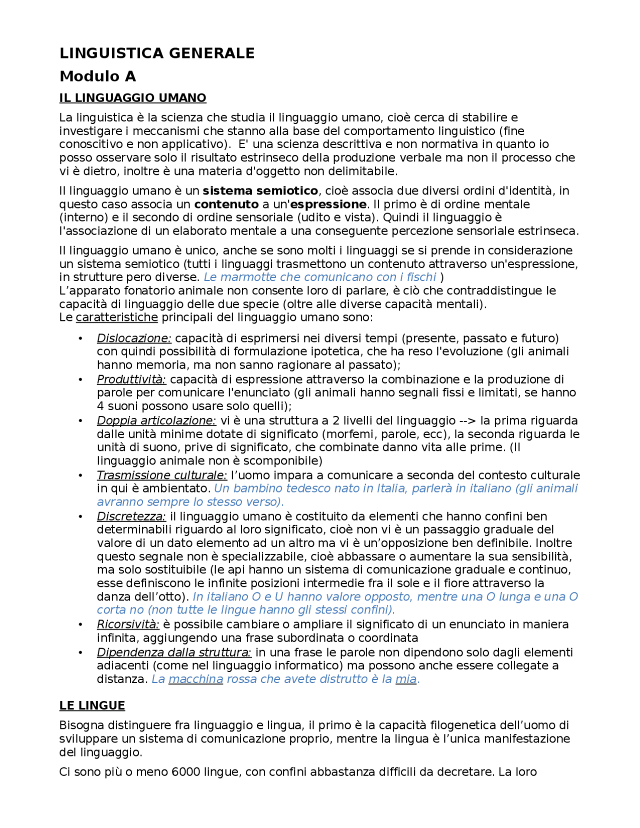 Appunti Linguistica Generale Scala Docsity