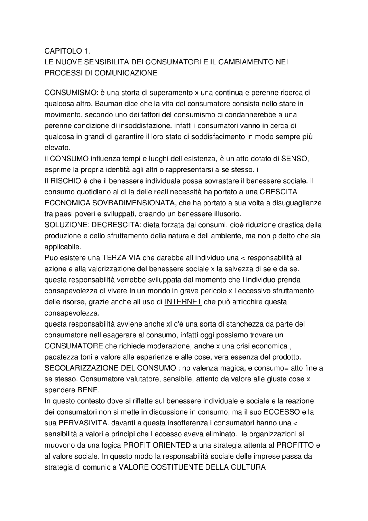 Riassunto Consumo Critico Alimentazione E Comunicazione Docsity