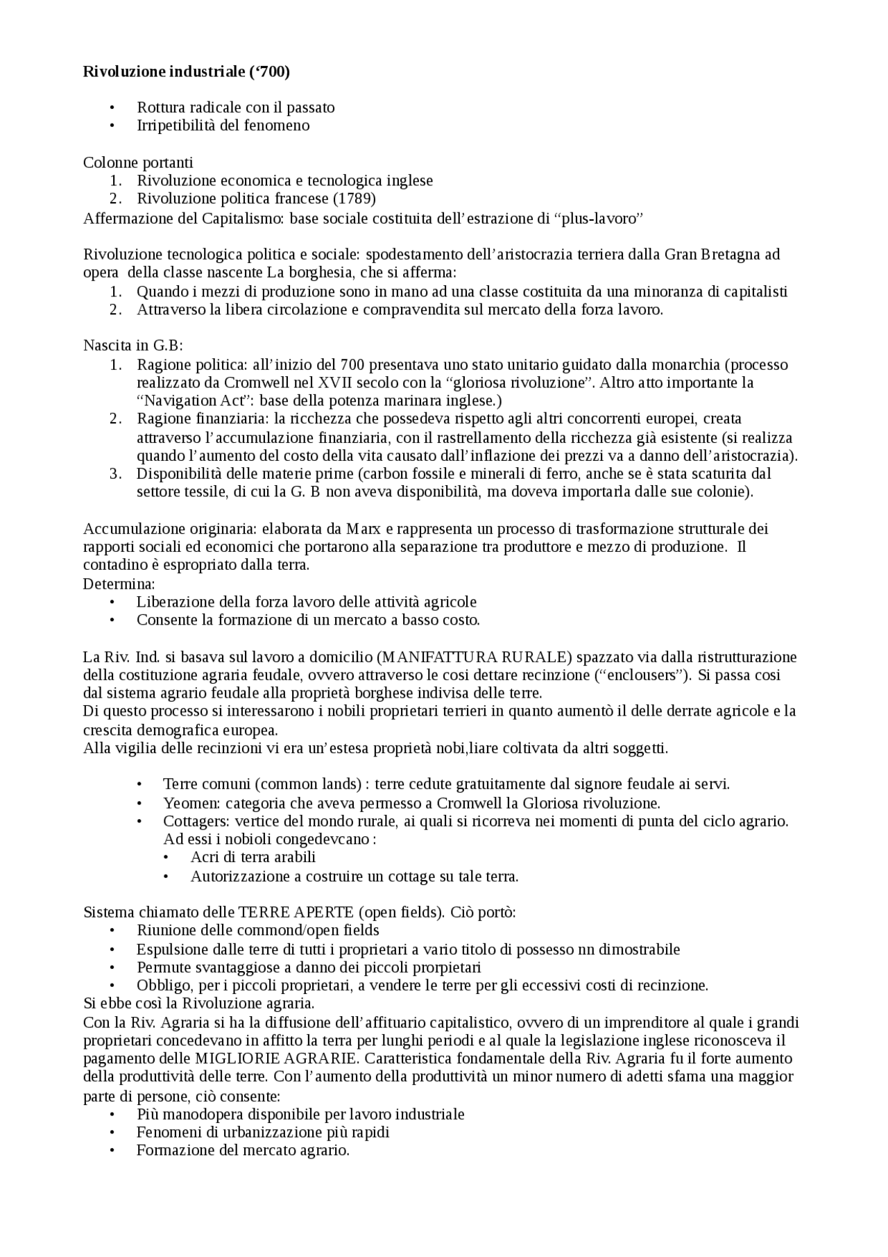 Rivoluzione Industriale Docsity