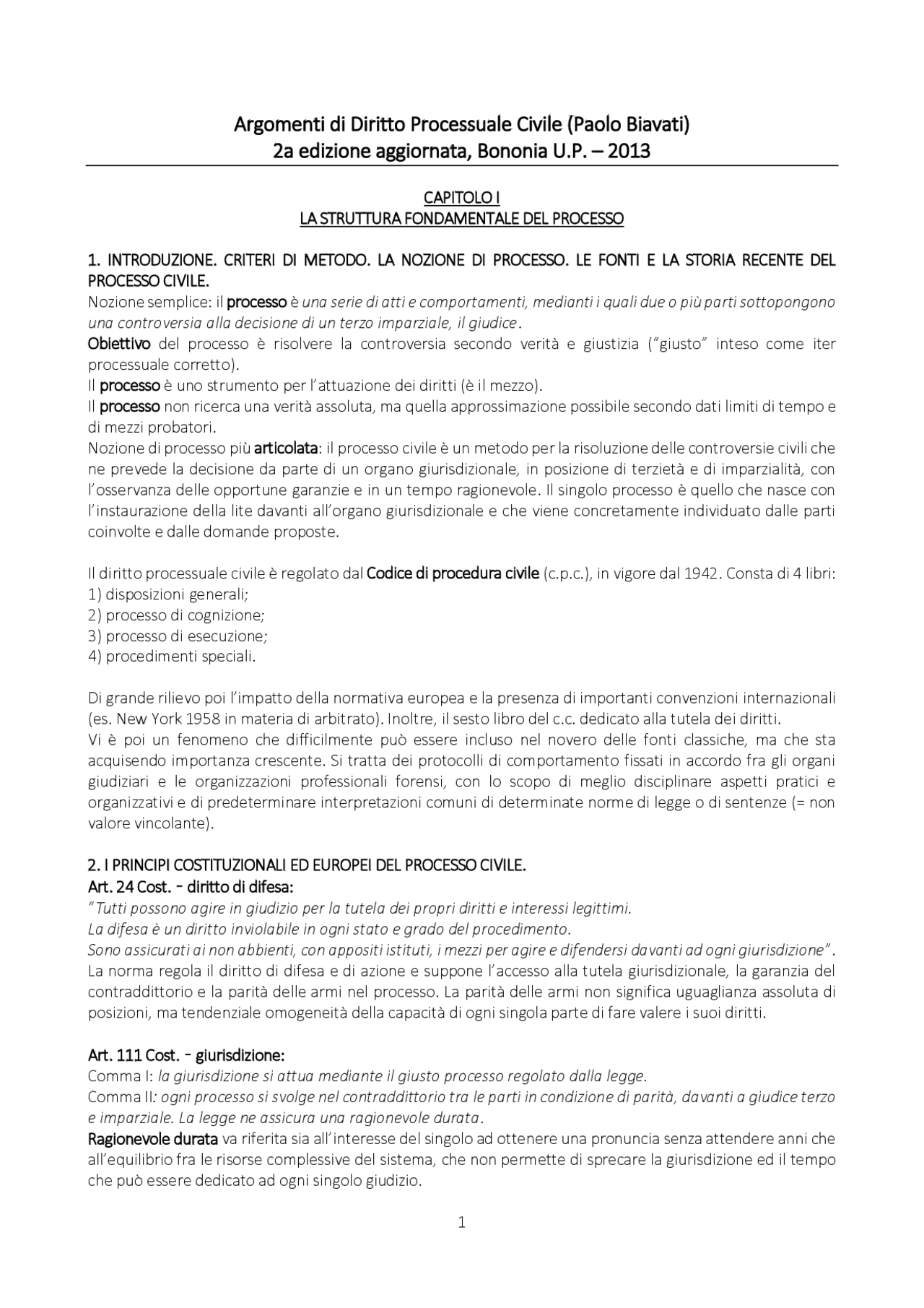 Argomenti Di Diritto Processuale Civile Docsity