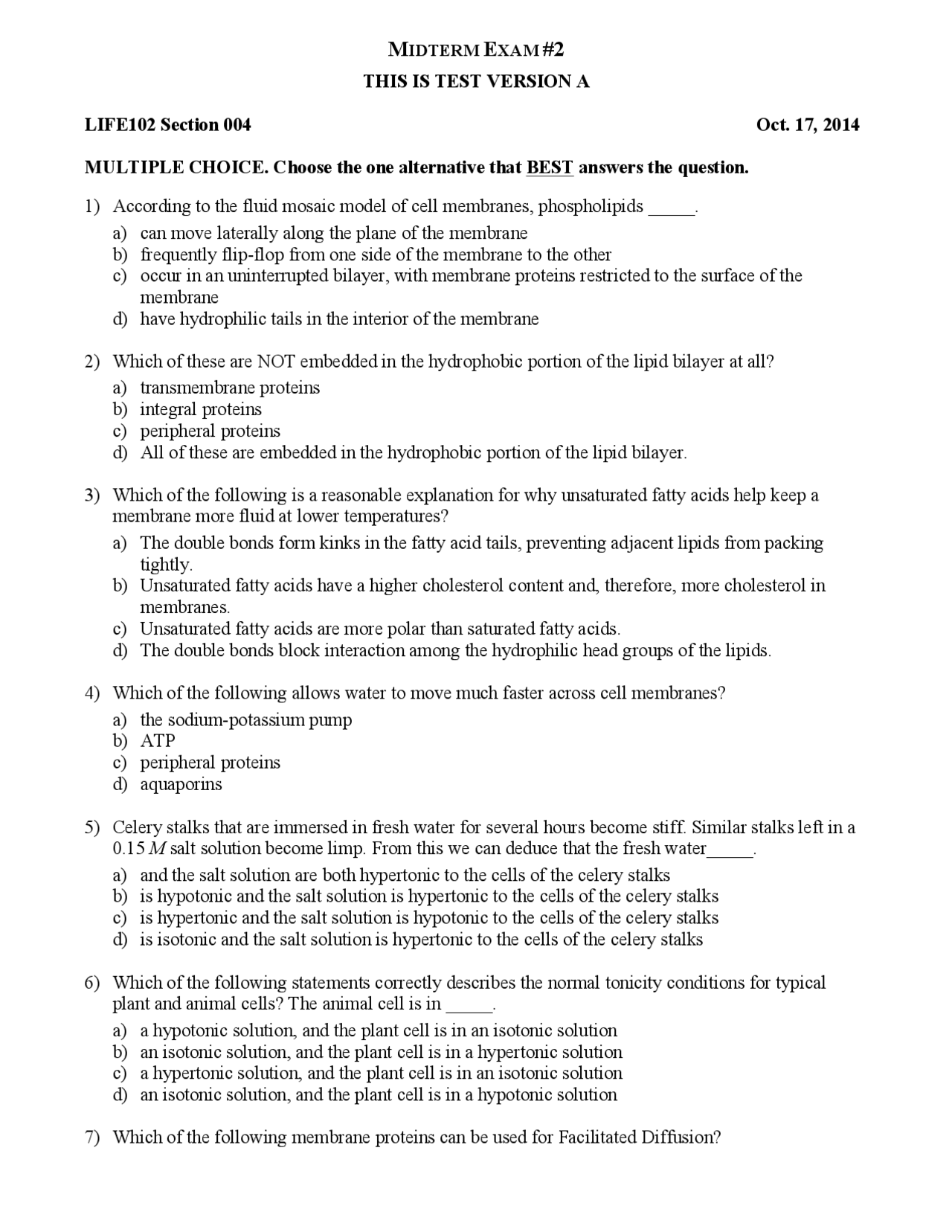 Midterm Exam 2 with Answers - Attributes of Living Systems | LIFE 102 ...
