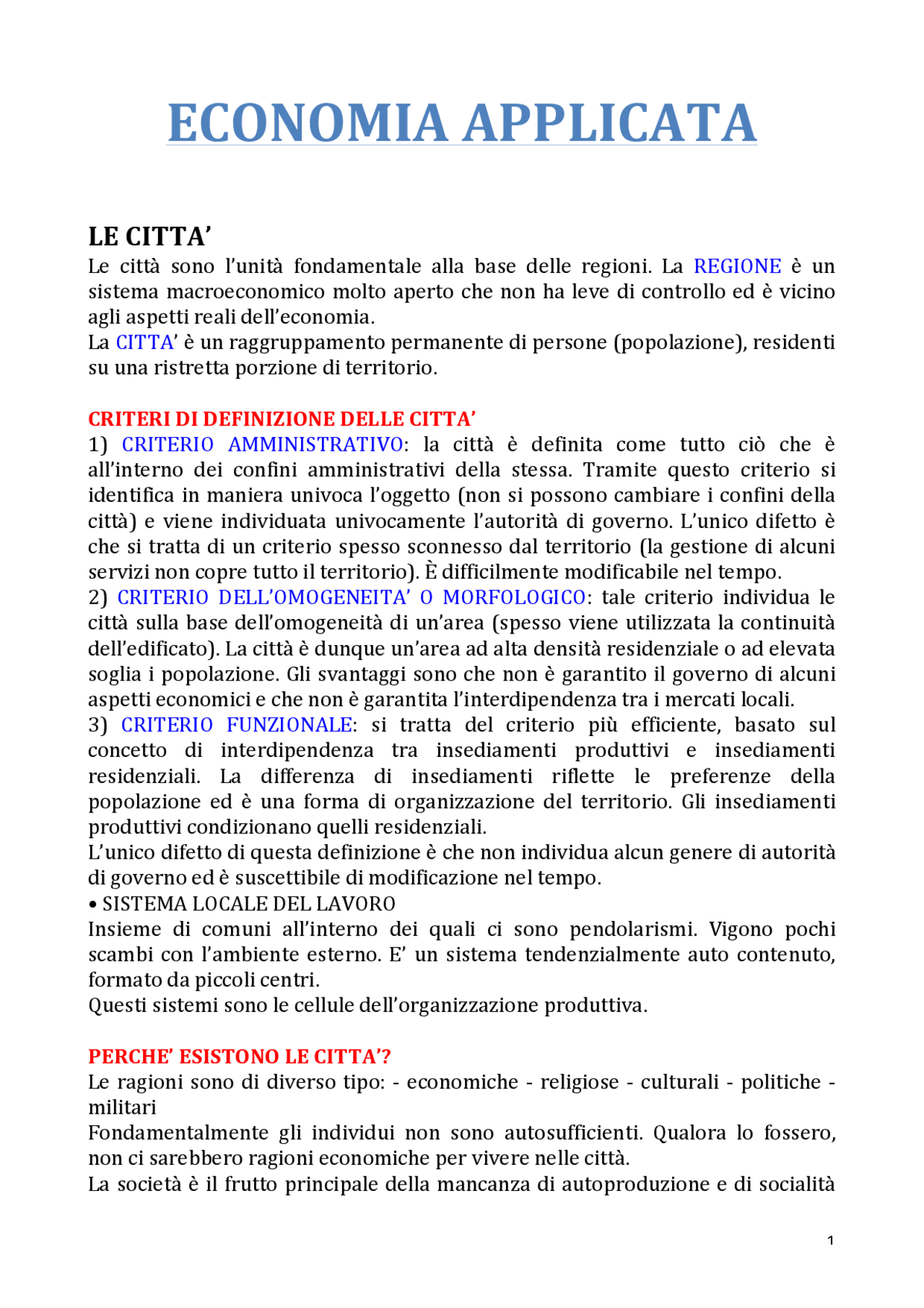 Economia Applicata Docsity