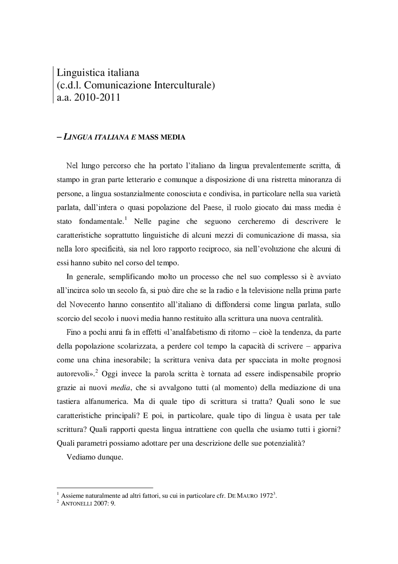 Dispensa Lingua Dei Media Zublena Docsity