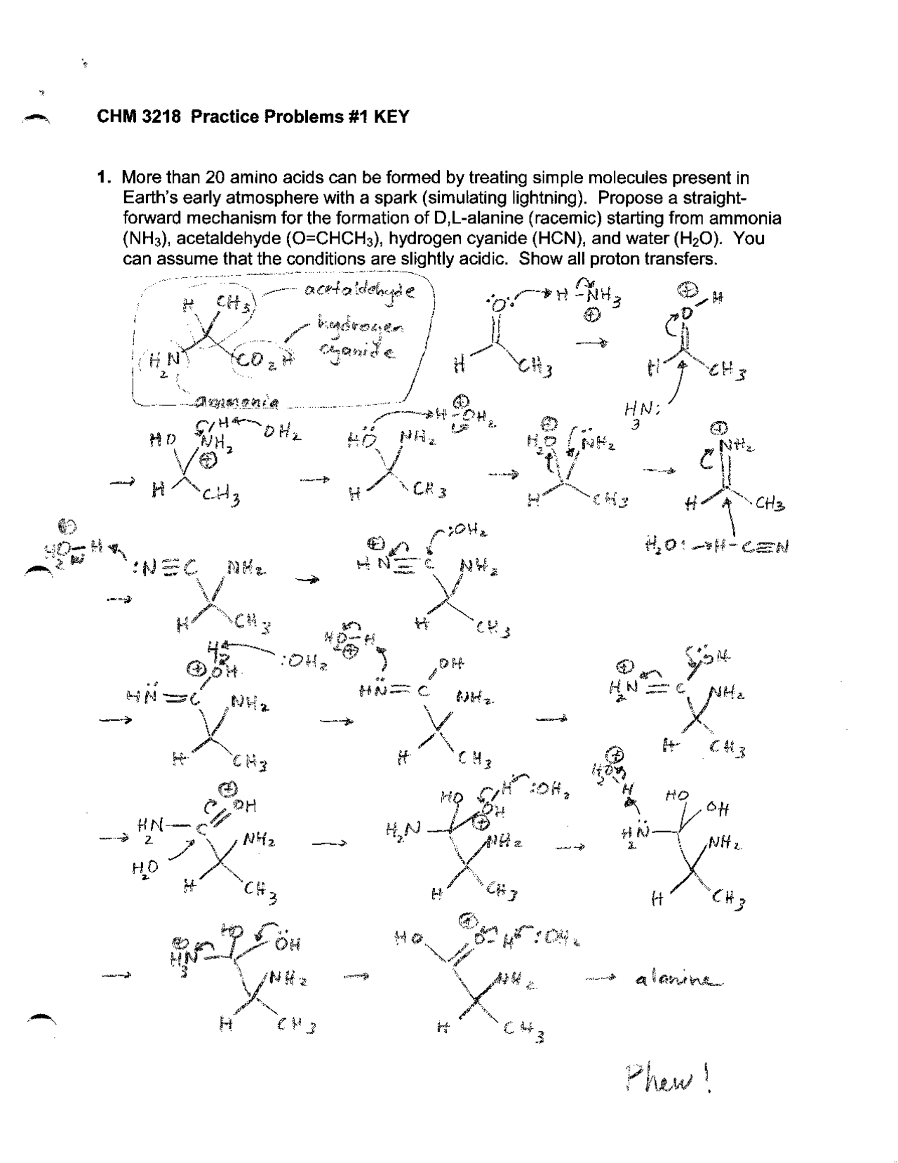 12 Problems On Organic And Biochemistry With Answers Chm 3218 Docsity