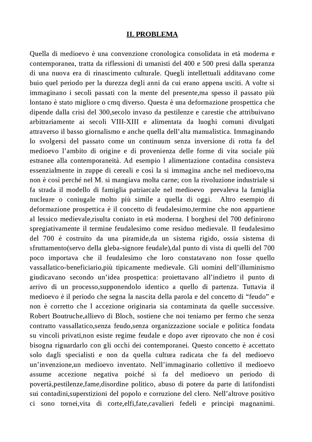 Riassunto L Idea Di Medioevo Sergi Docsity