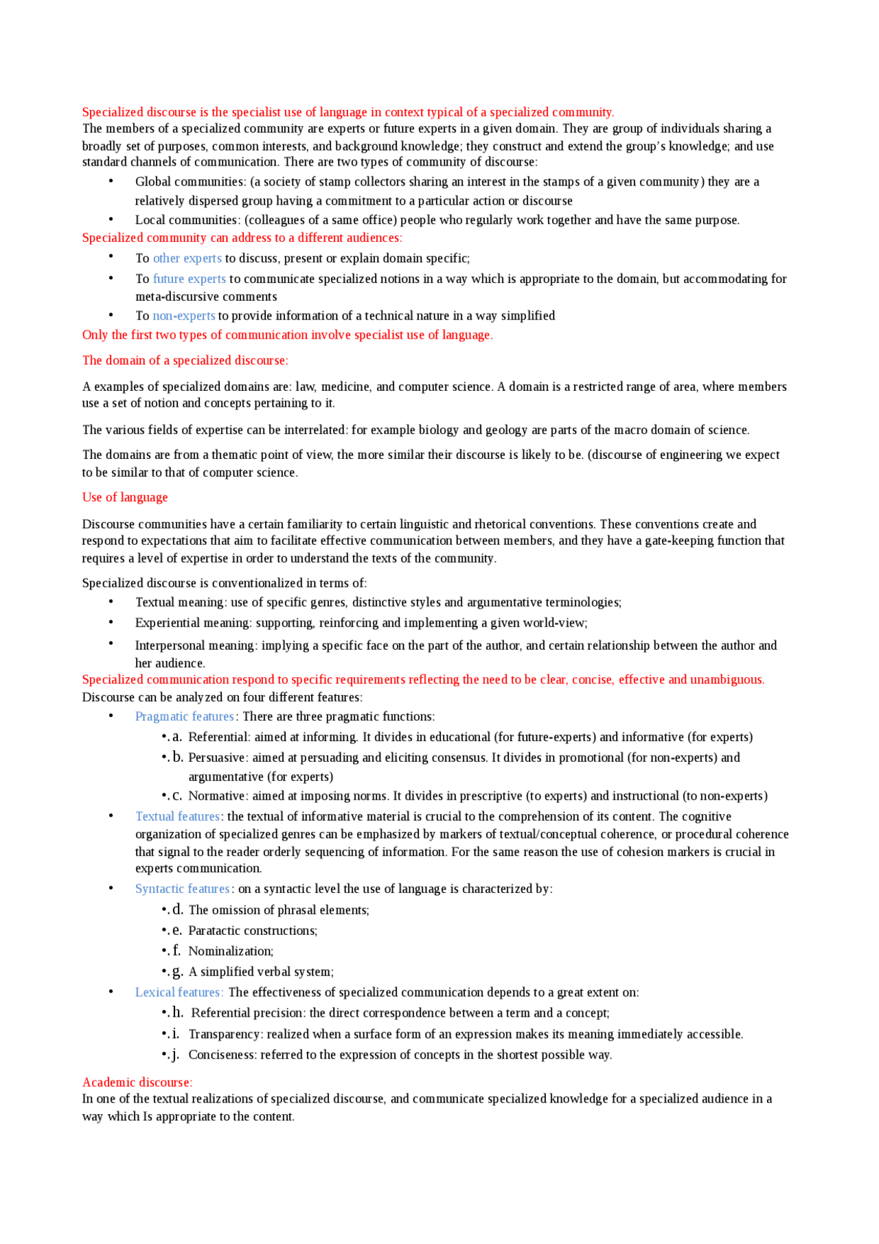 Specialized Docsity