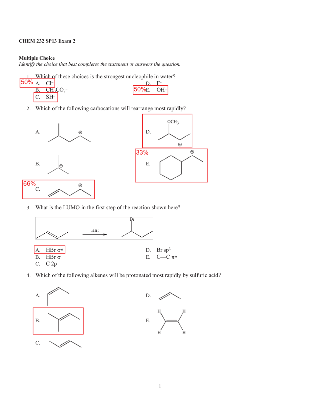 MCQs with Answers for Elementary Organic Chemistry I - Test 2 | CHEM ...