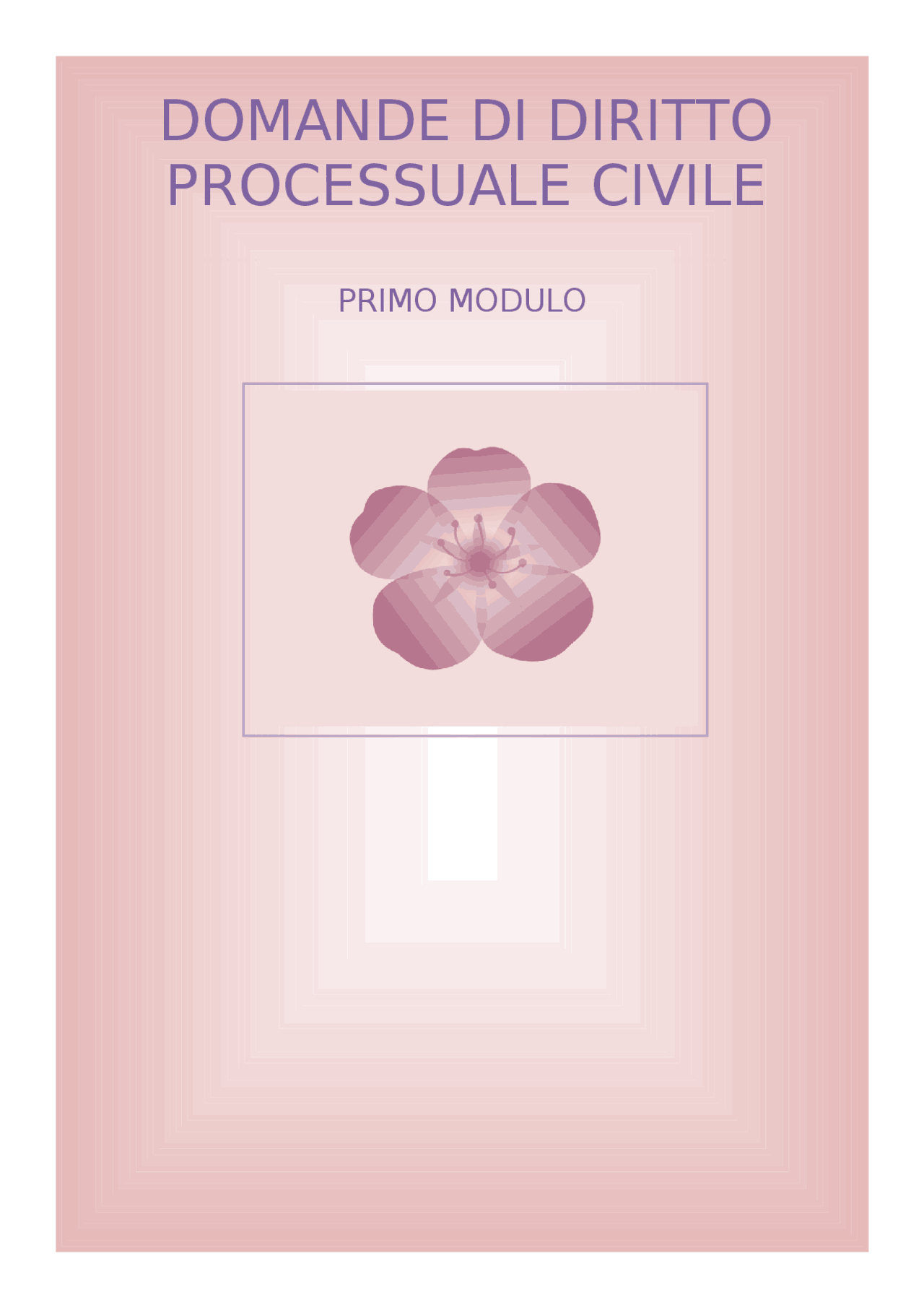 Domande diritto processuale civile modulo i° - Docsity