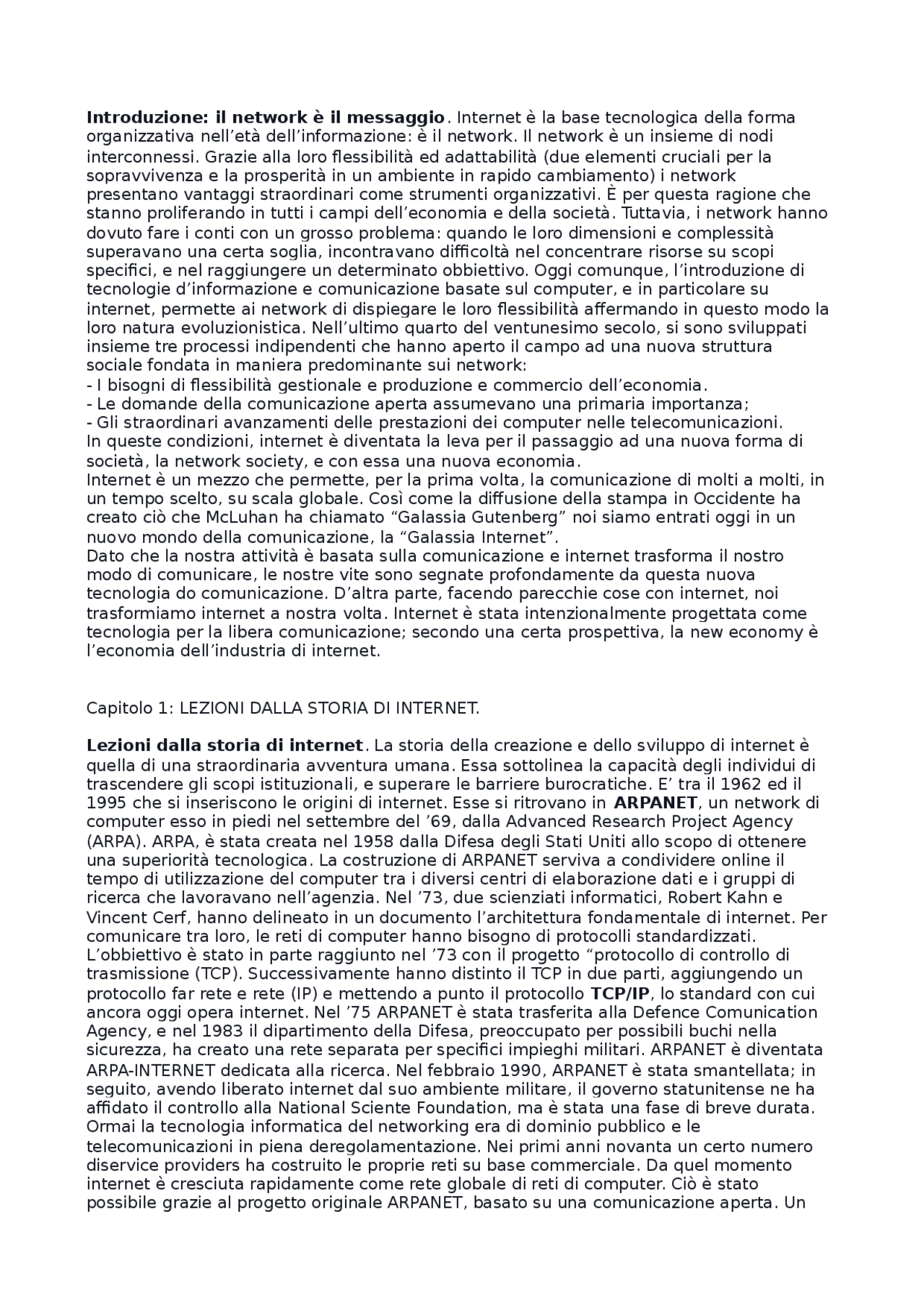 Galassia Internet Sintesi Del Corso Di Sociologia Docsity