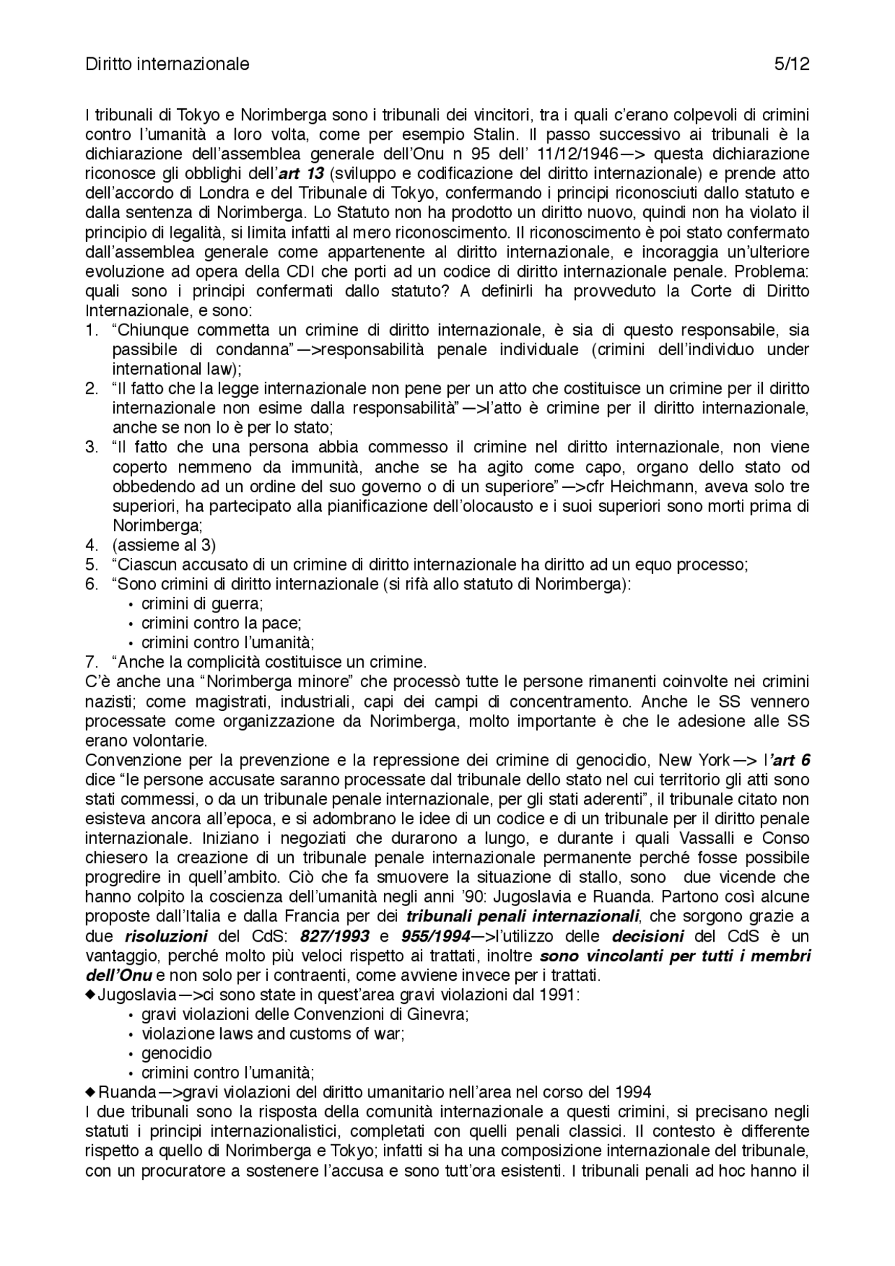 Appunti Di Diritto Internazionale Docsity