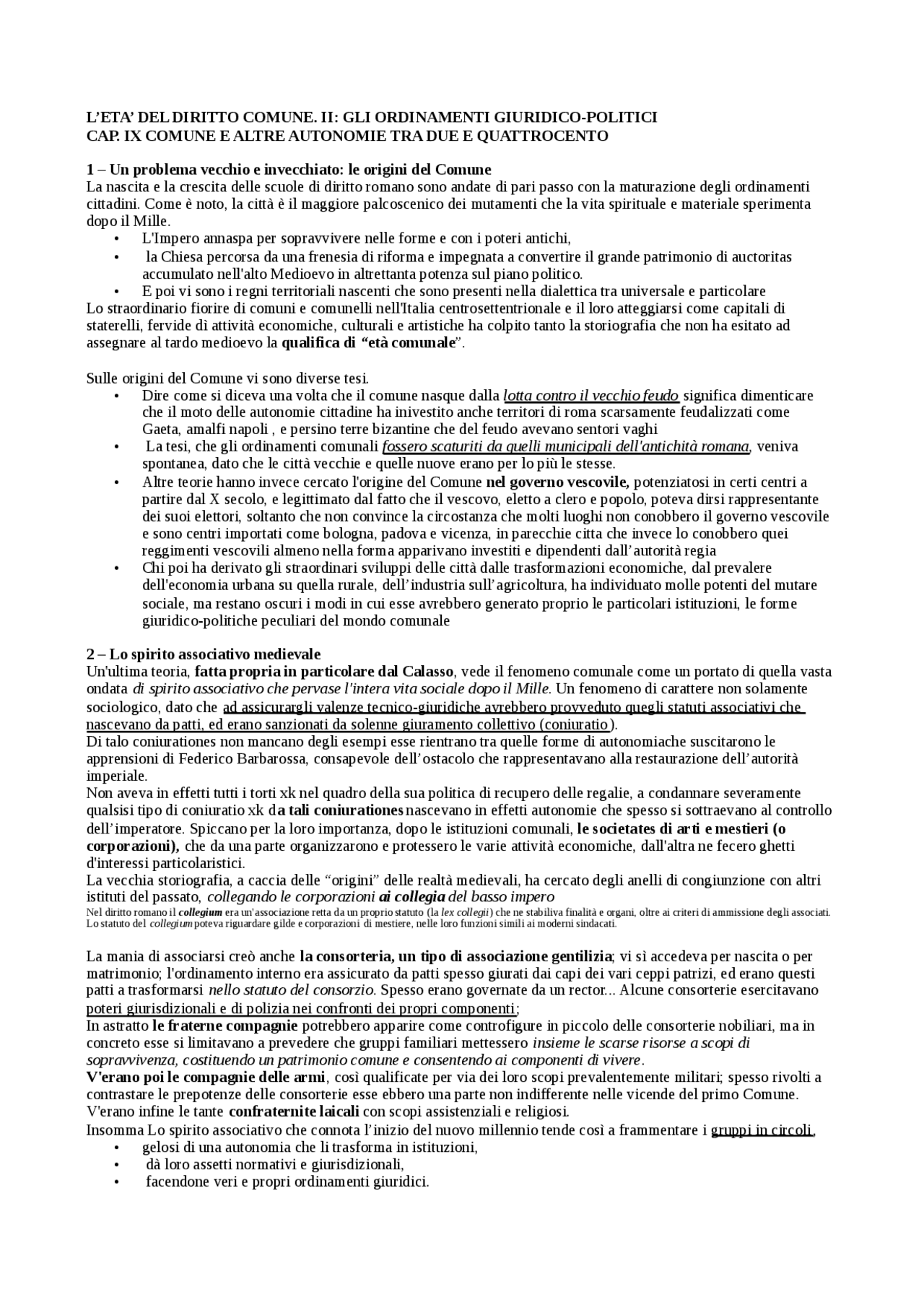 Riassunto Cap 9 Par 2 Cortese Docsity
