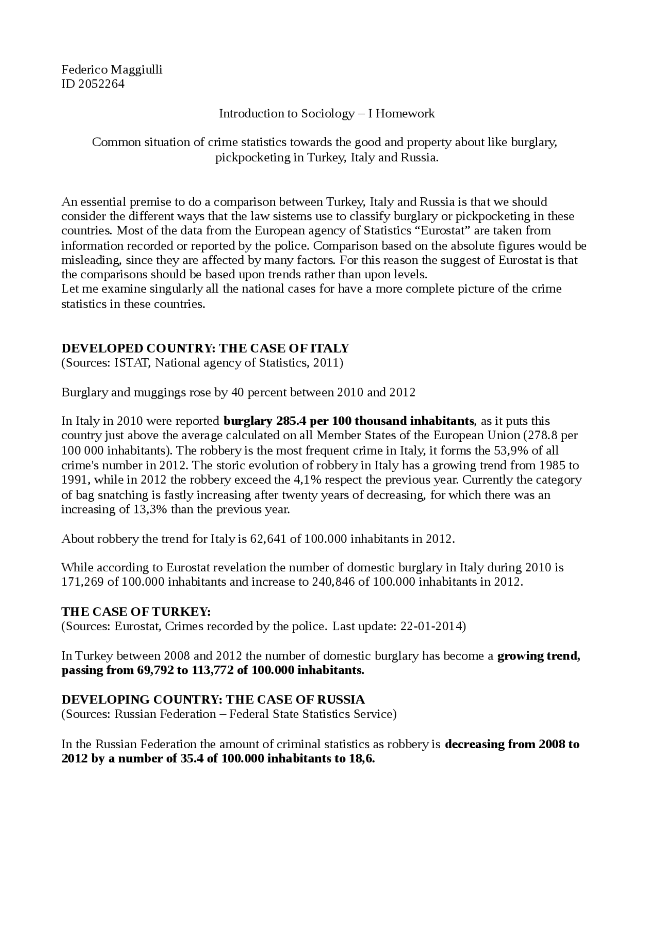 Homework Sociology Docsity