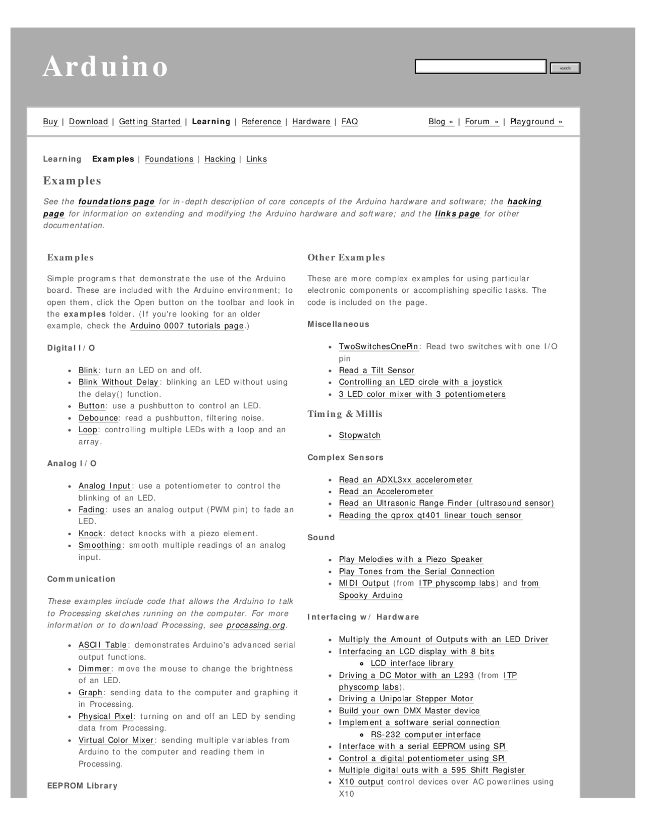 Arduino Learning Docsity