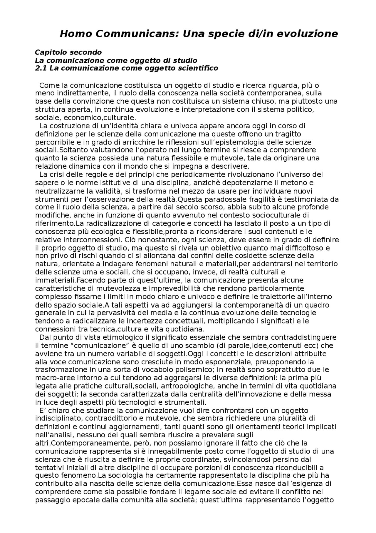 Homo Communicans Cap 2 Docsity
