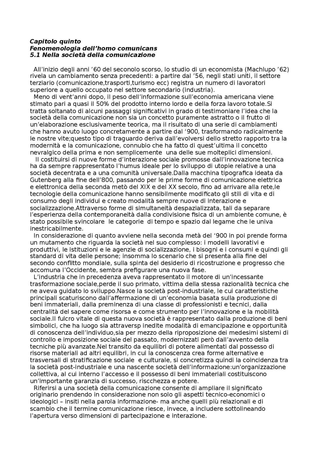 Homo Communicans Cap 5 Docsity