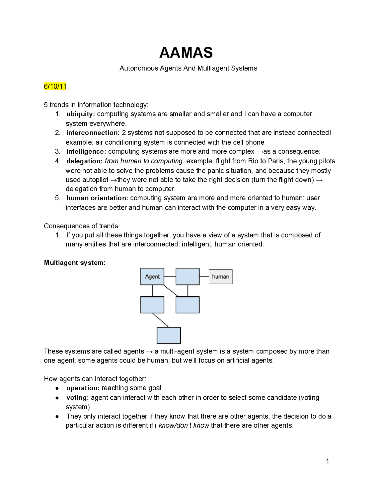 Autonomous Agents And Multi Agent Systems Docsity