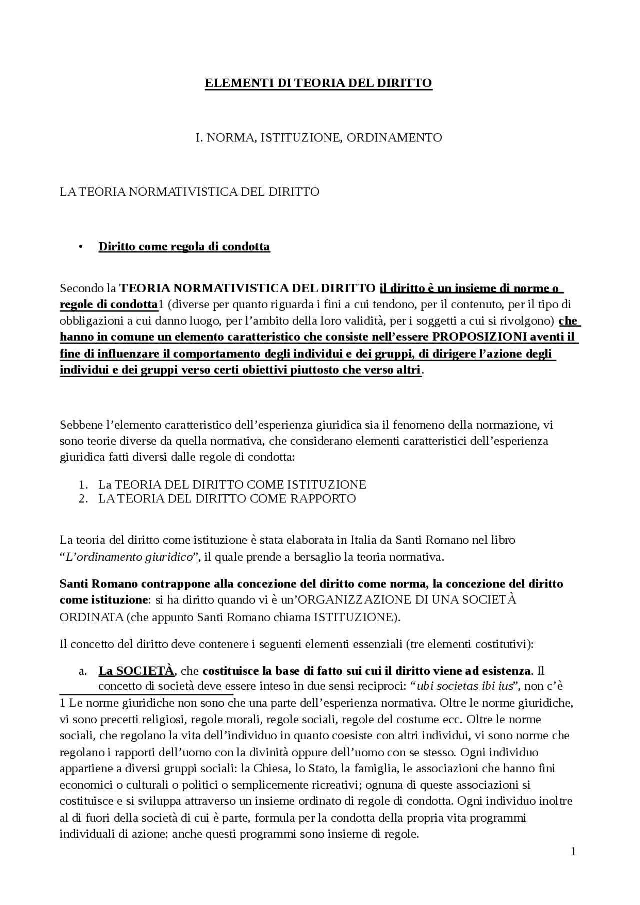 Elementi Di Teoria Del Diritto Docsity