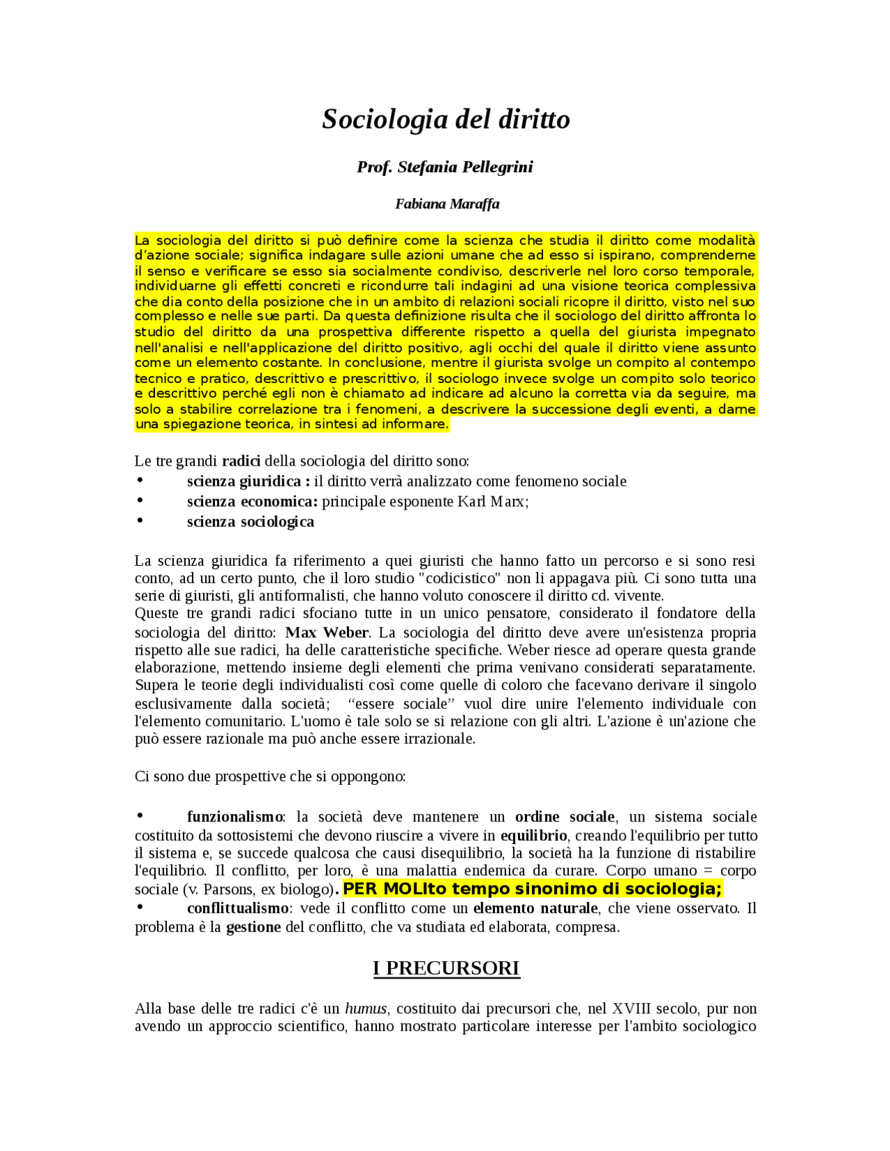 Sociologia Del Diritto Definitivo Docsity
