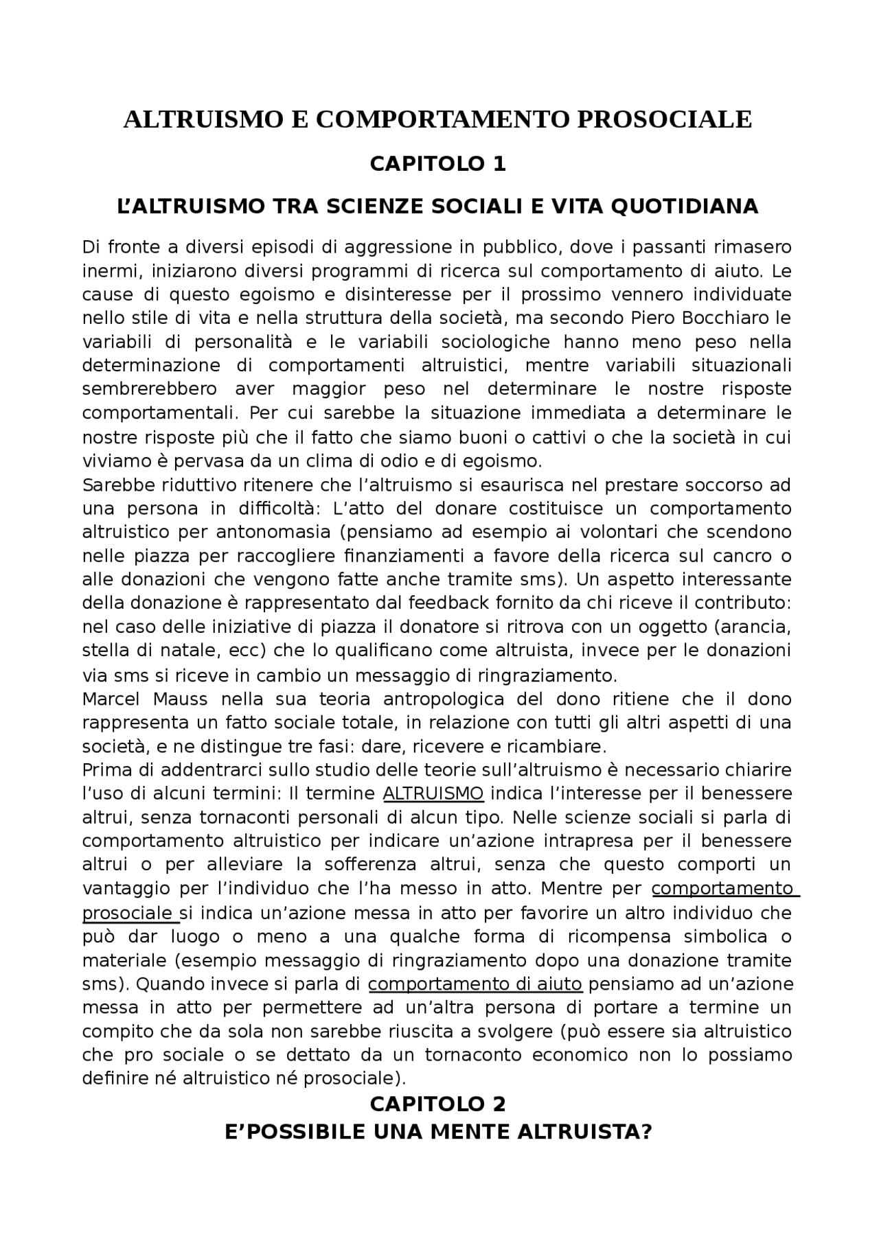 Altruismo E Comportamento Prosociale Docsity