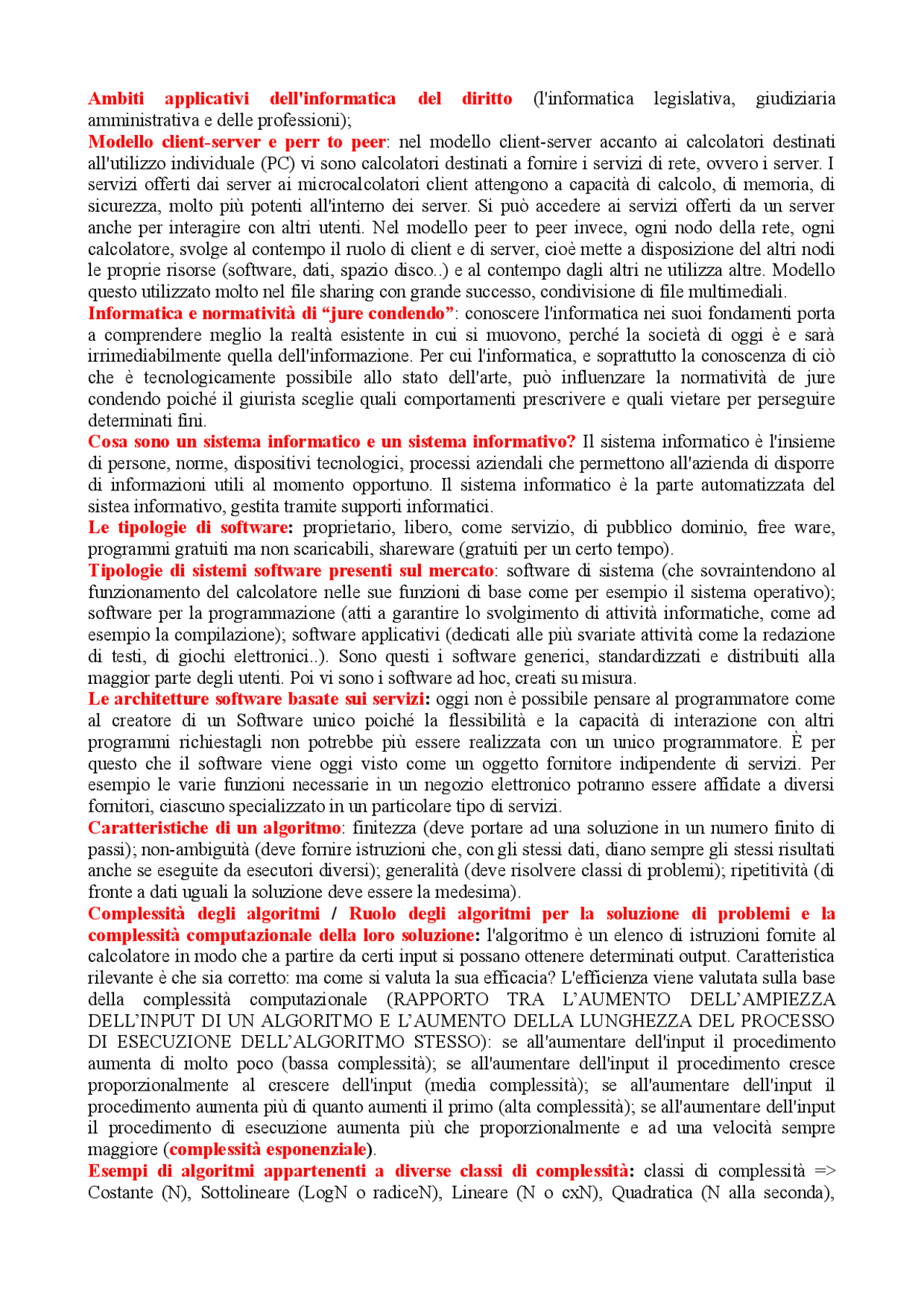 Domande E Risposte Informatica Giuridica Maioli Unibo Docsity