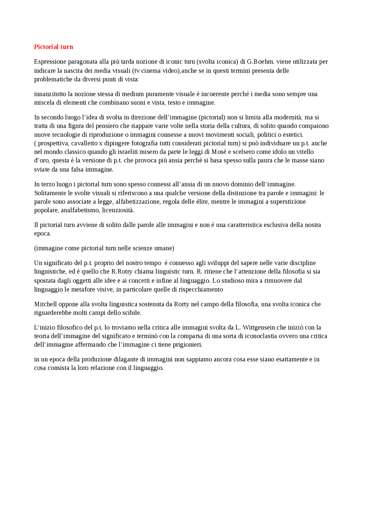 Cultura Visuale Riassunto Docsity
