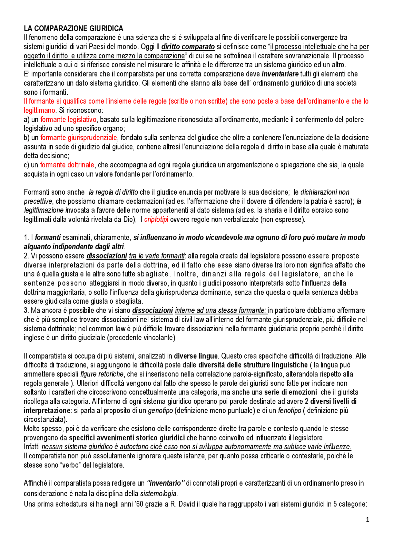 Riassunto Sistemi Giuridici Comparati Docsity
