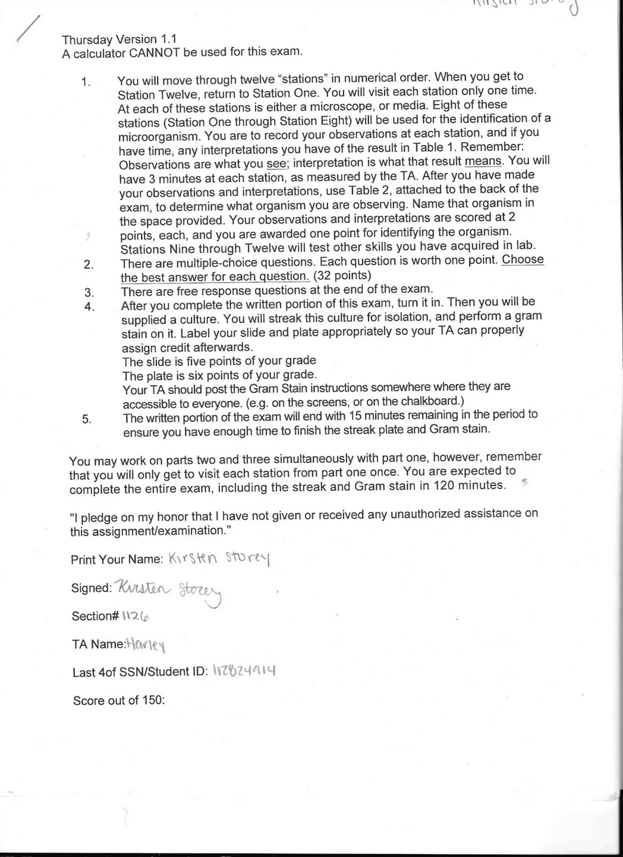 Midterm Exam With Solutions General Microbiology Bsci 223 Docsity