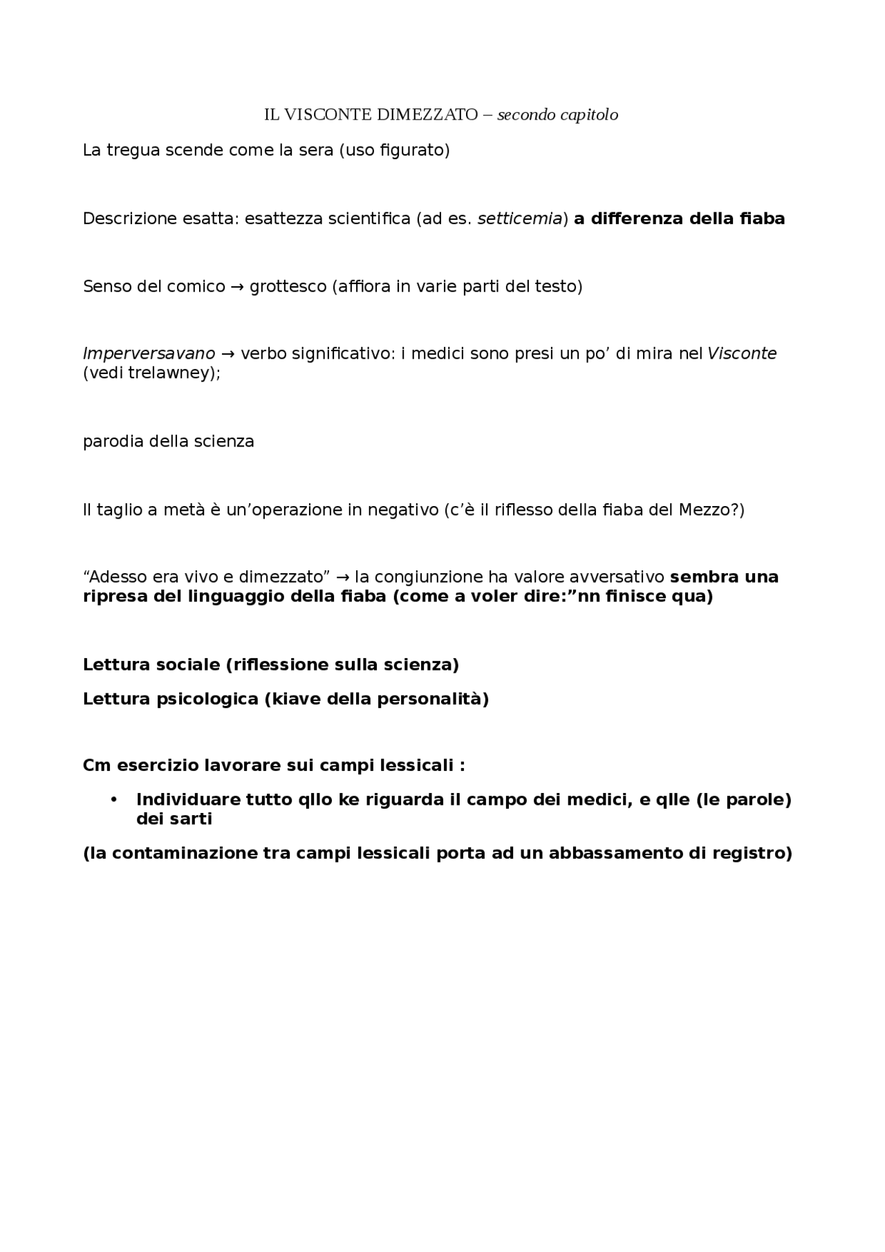 Riassunto Il Visconte Dimezzato Docsity