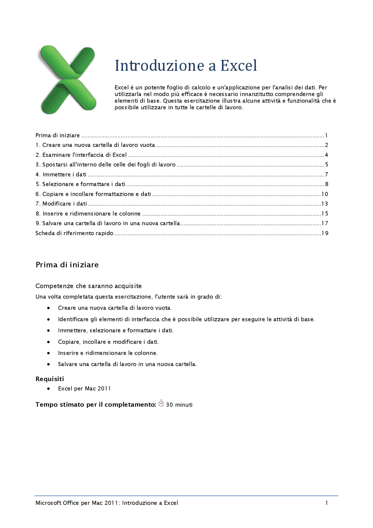 Excel Tutorial Excel Basics Docsity