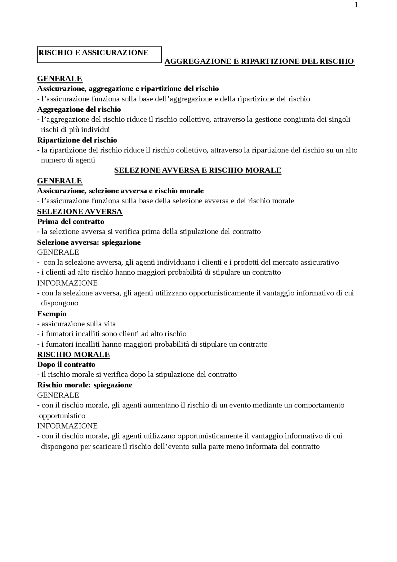Rischio E Assicurazione Docsity