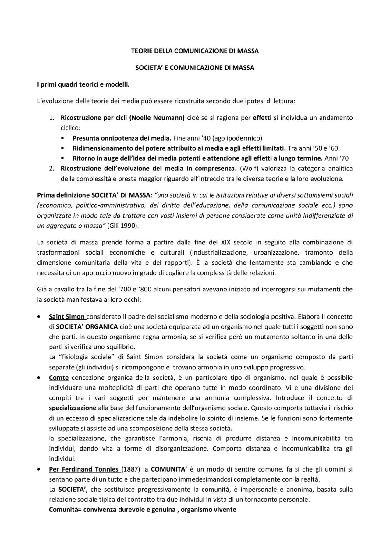 Teorie Della Comunicazione Di Massa Docsity