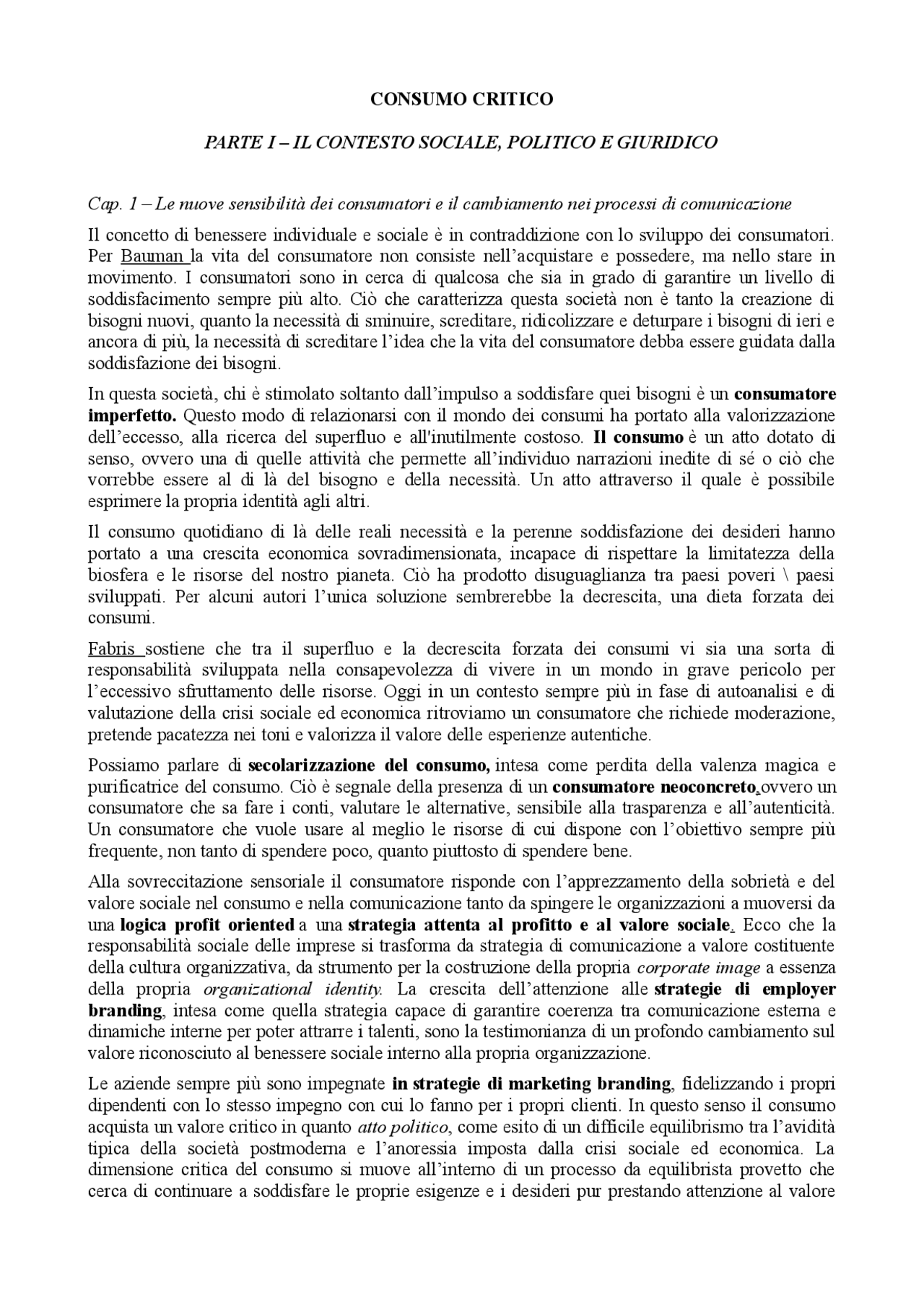 Riassunto Consumo Critico Alimentazione E Comunicazione Iulm Docsity