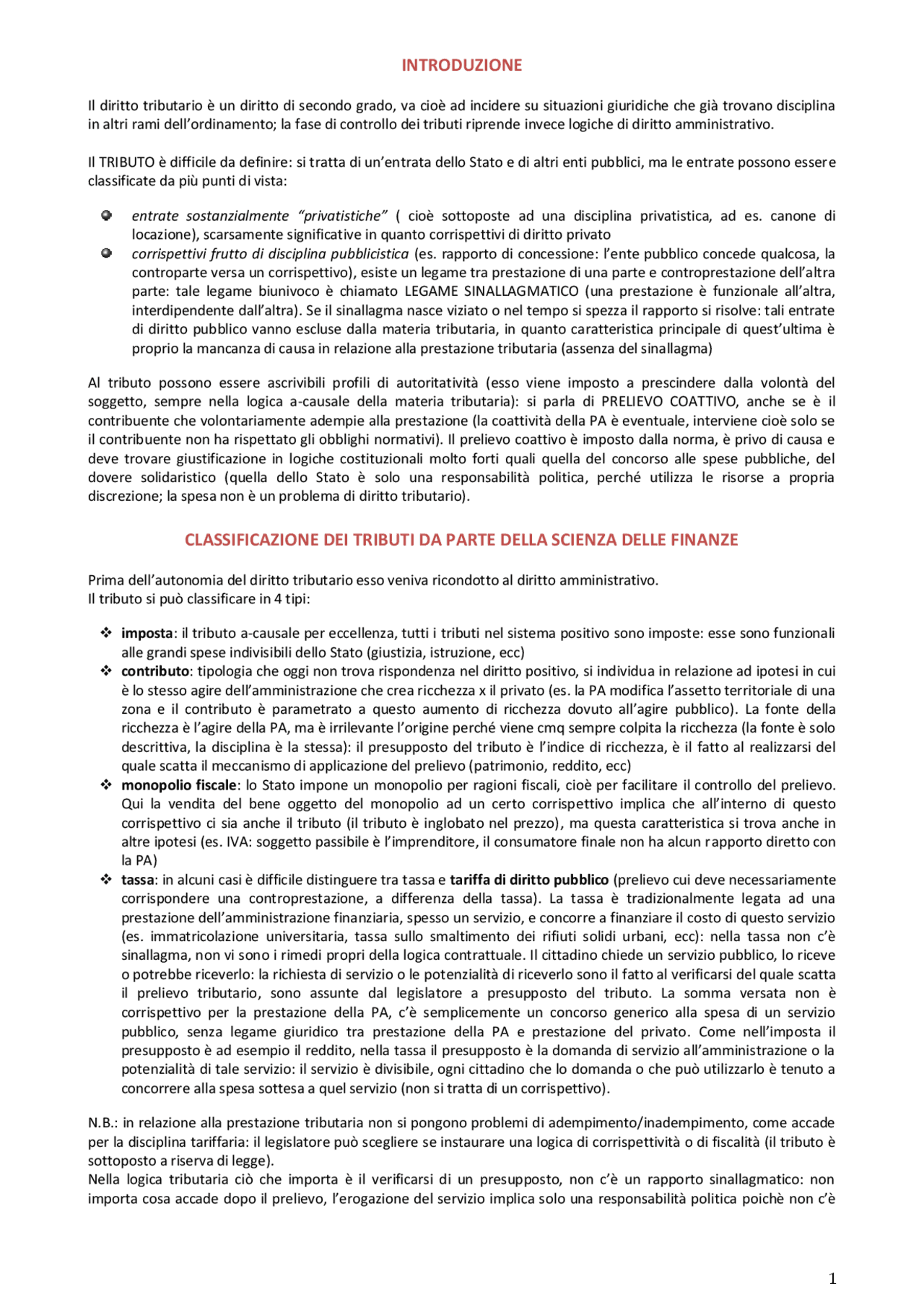 Riassunto Compendio Di Diritto Tributario Tesauro Docsity